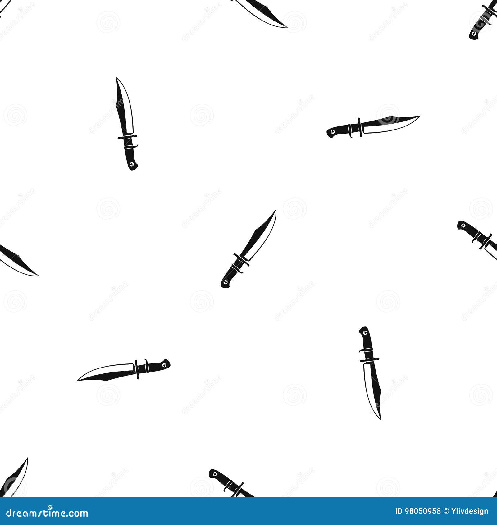 Dagger Pattern Seamless Black Stock Vector - Illustration of equipment ...