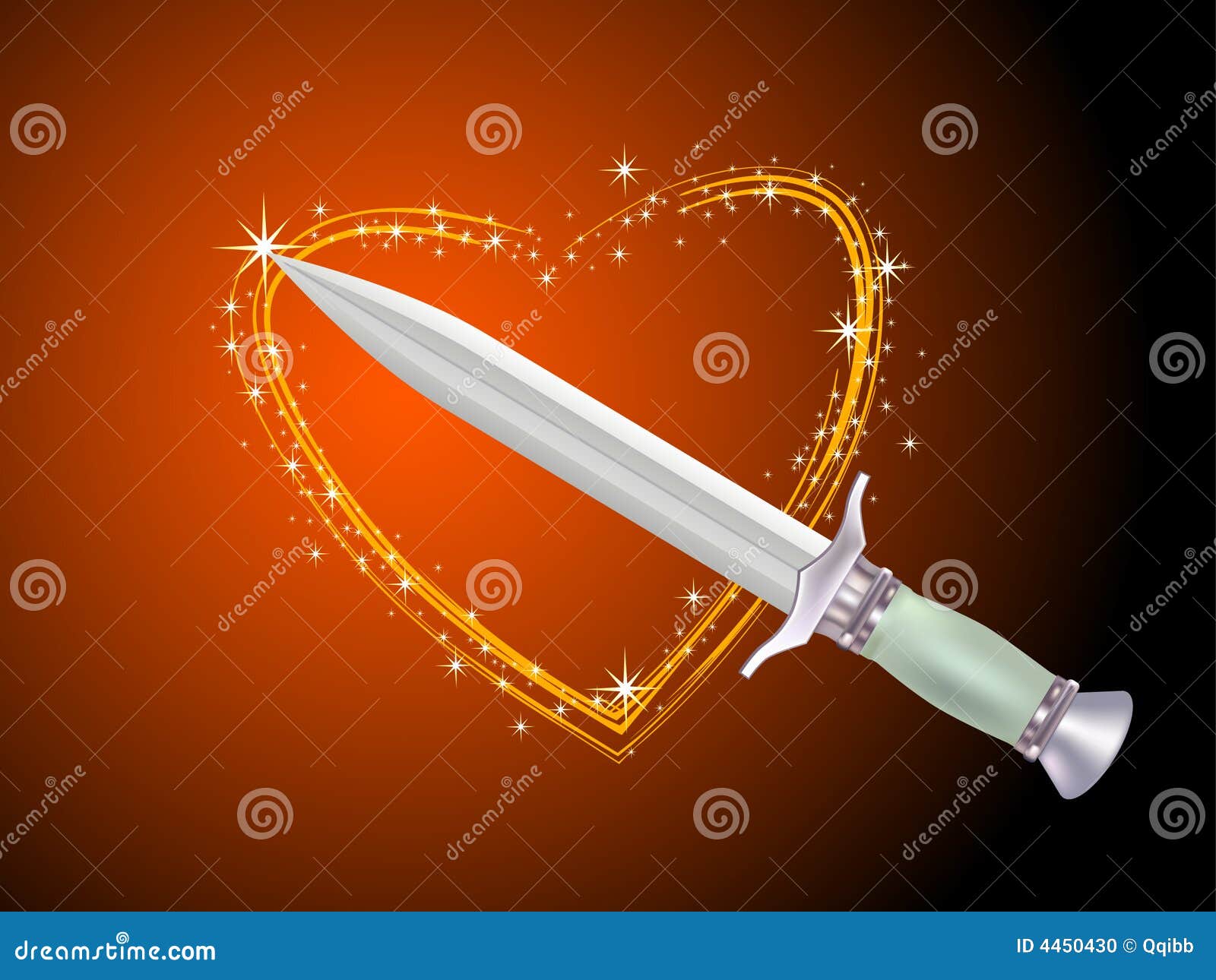 Dagger And Heart Tattoo With Wording Love Hurts. Traditional Tattoo ...