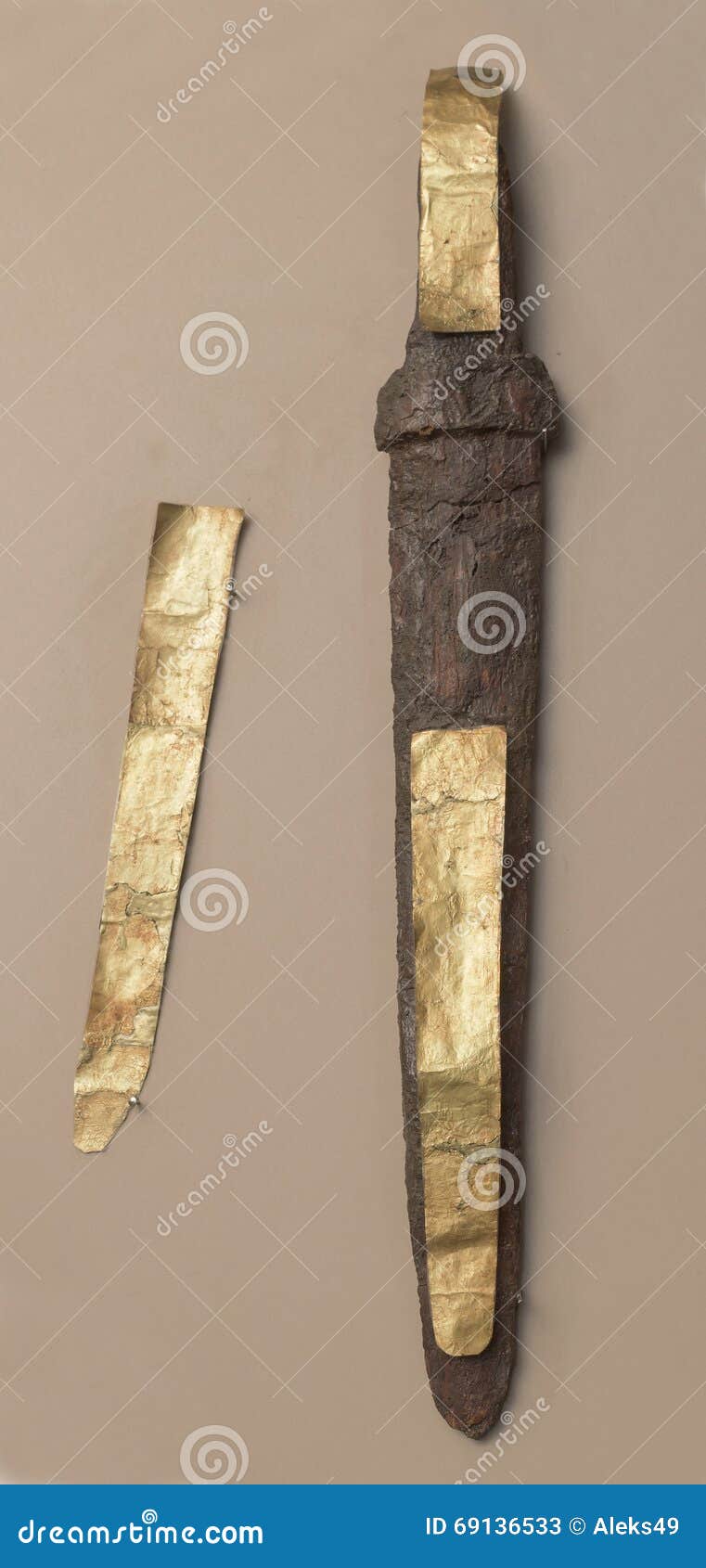 Dagger - 1st Century AD. Iron, Gold Stock Image - Image of place ...