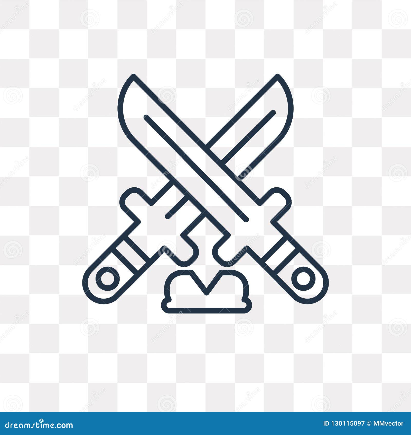 Dagger Vector Icon Isolated on Transparent Background, Linear Da Stock ...