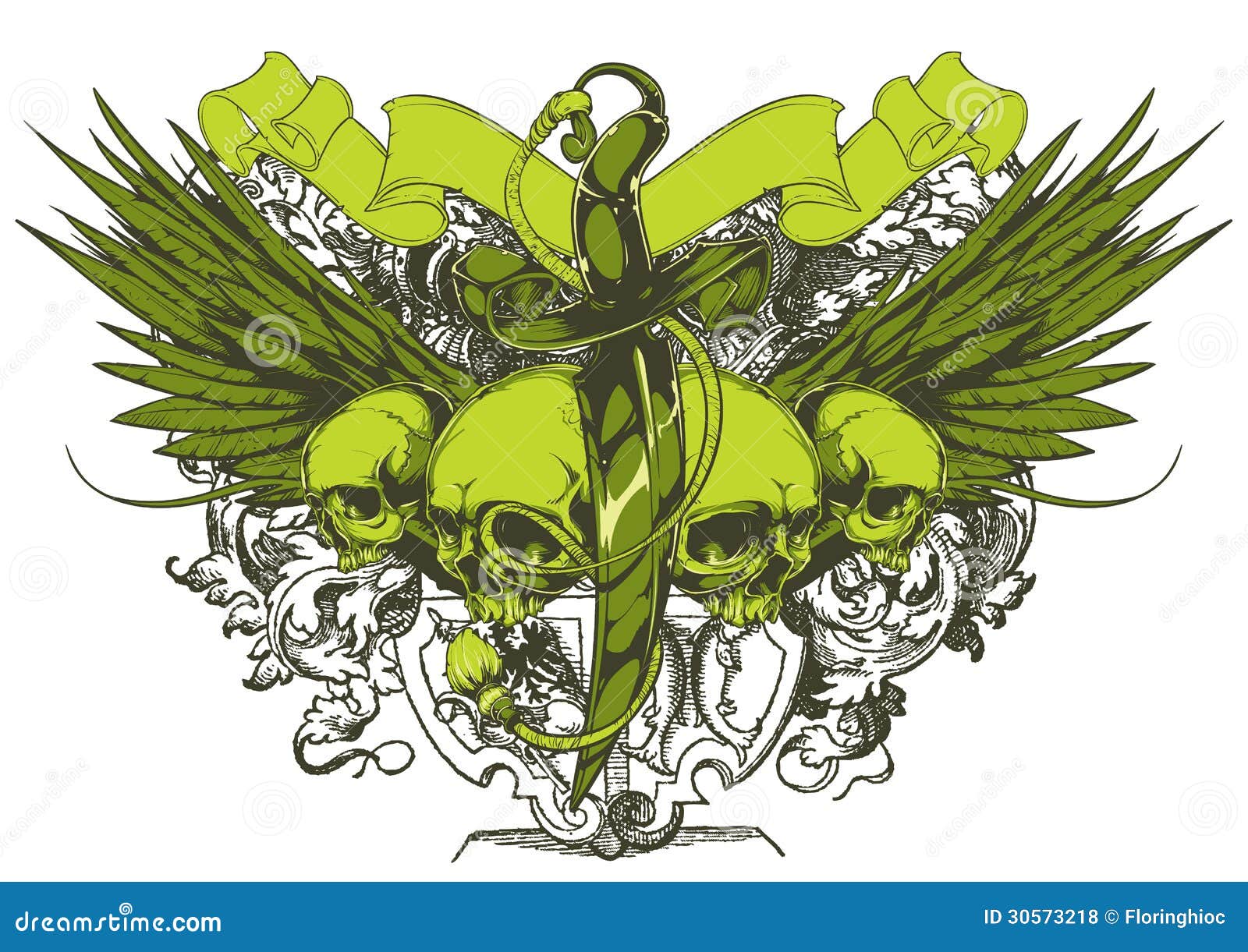 Dagger stock vector. Illustration of ghost, design, head - 30573218