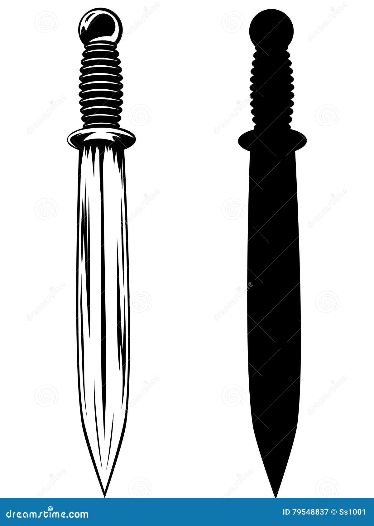 Dagger stock vector. Illustration of sign, steel, aged - 79548837