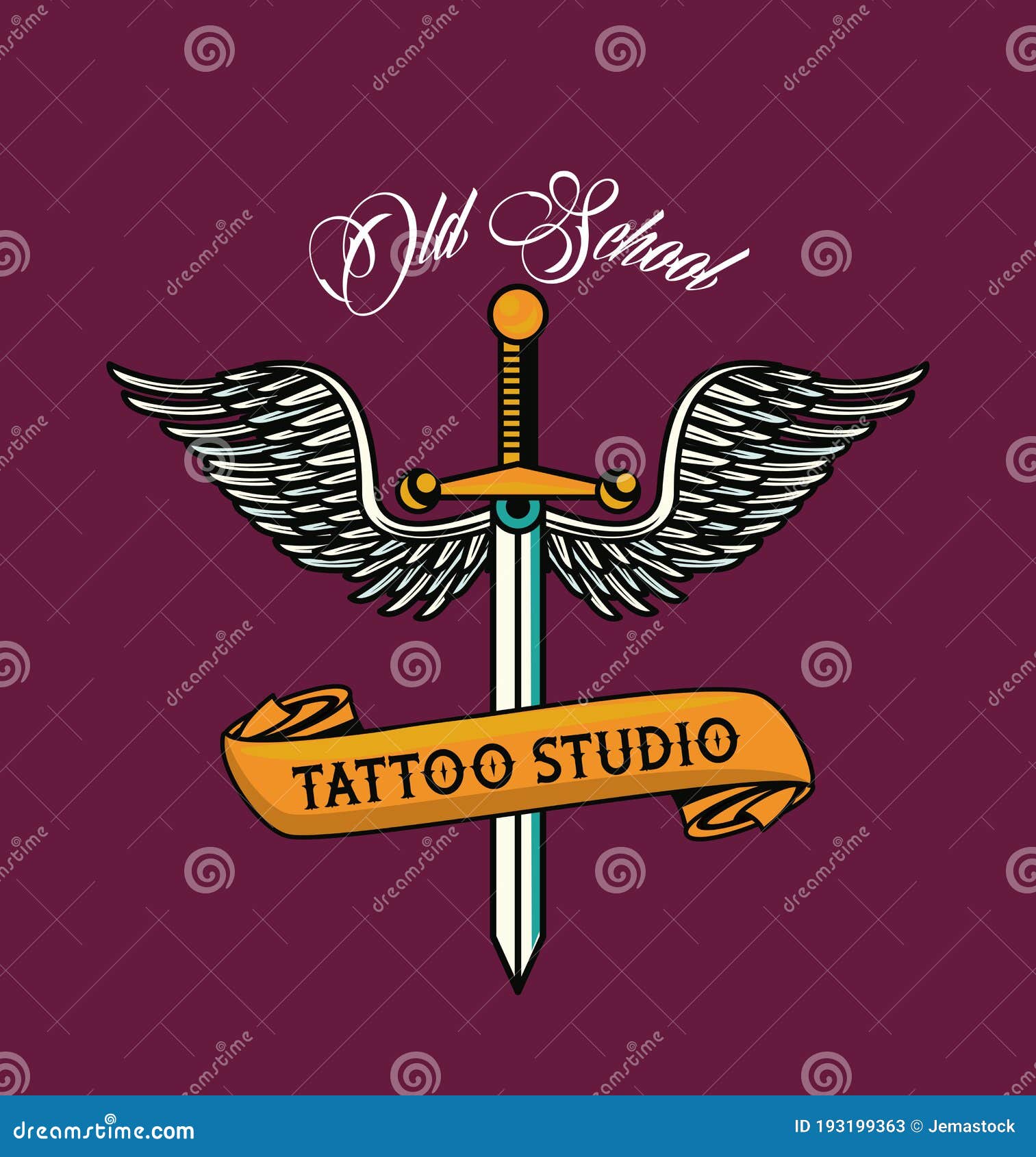 Dagger With Wings. Winget Military Combat Knife. Simple Silhouette That ...