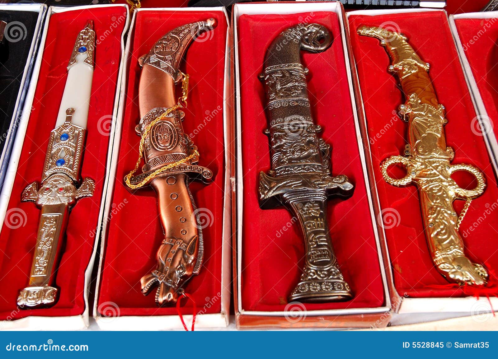 Daggers in the box. stock image. Image of close, display - 5528845