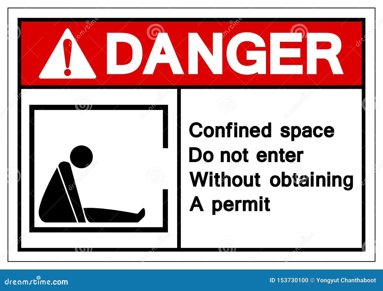 Dagner Confined Space Do Not Enter Without Obtaining A Permit Symbol ...