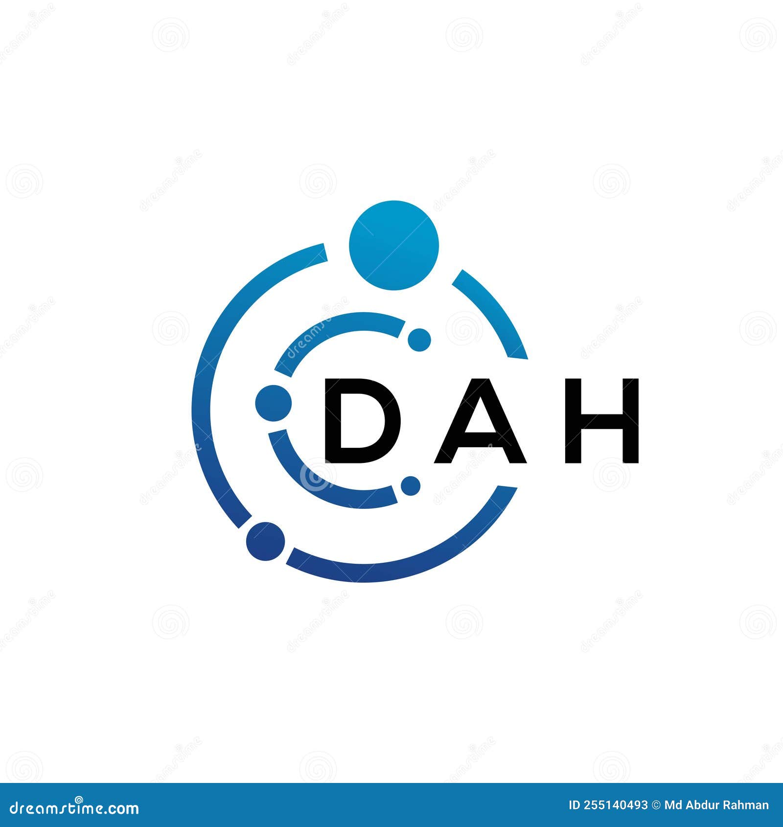 DAH Letter Logo Design On White Background. DAH Creative Initials ...