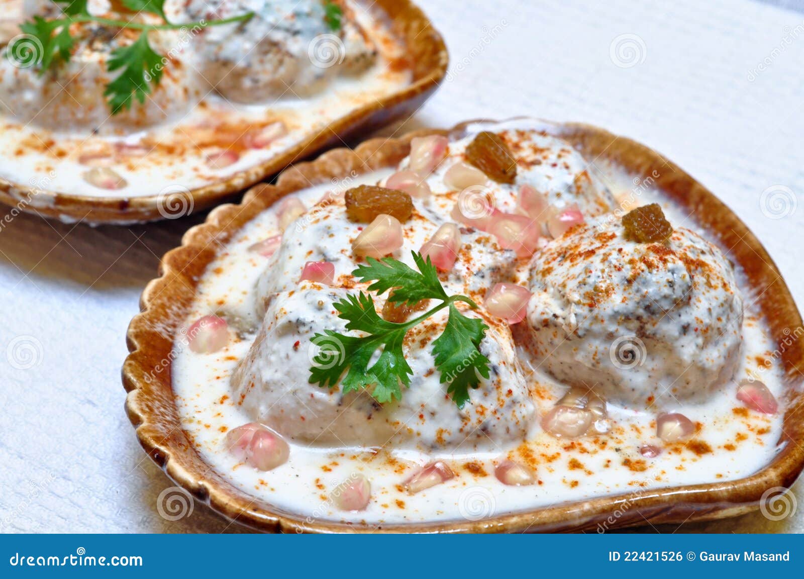 Dahi Vada Or Dahi Bhalle Served With Curd Stock Photo | CartoonDealer ...