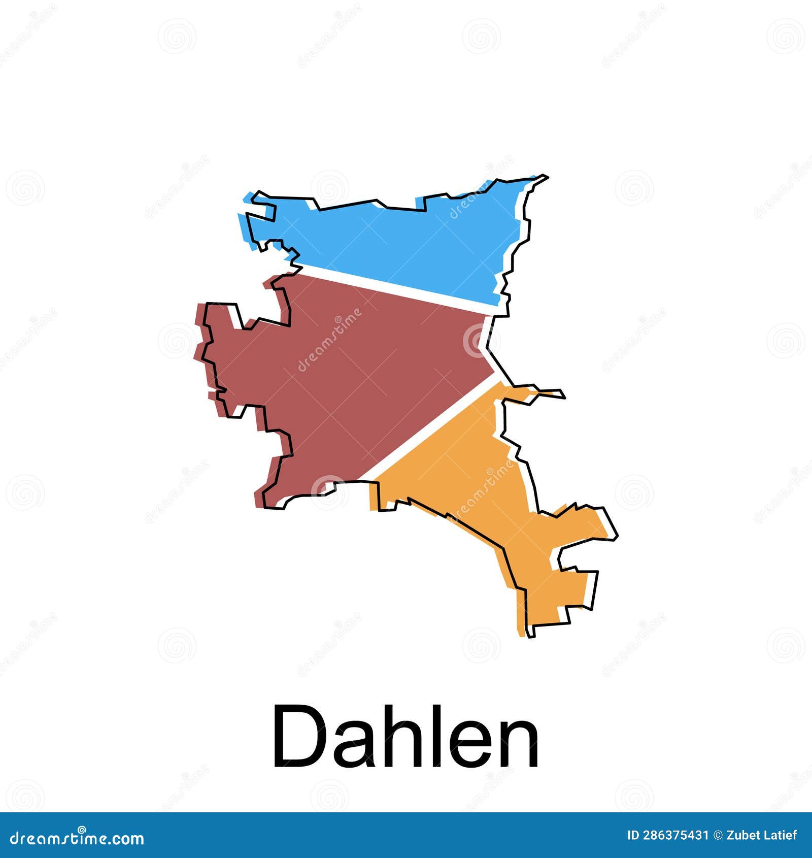 Dahlen Map. Vector Map of the German Country. Borders of for Your ...