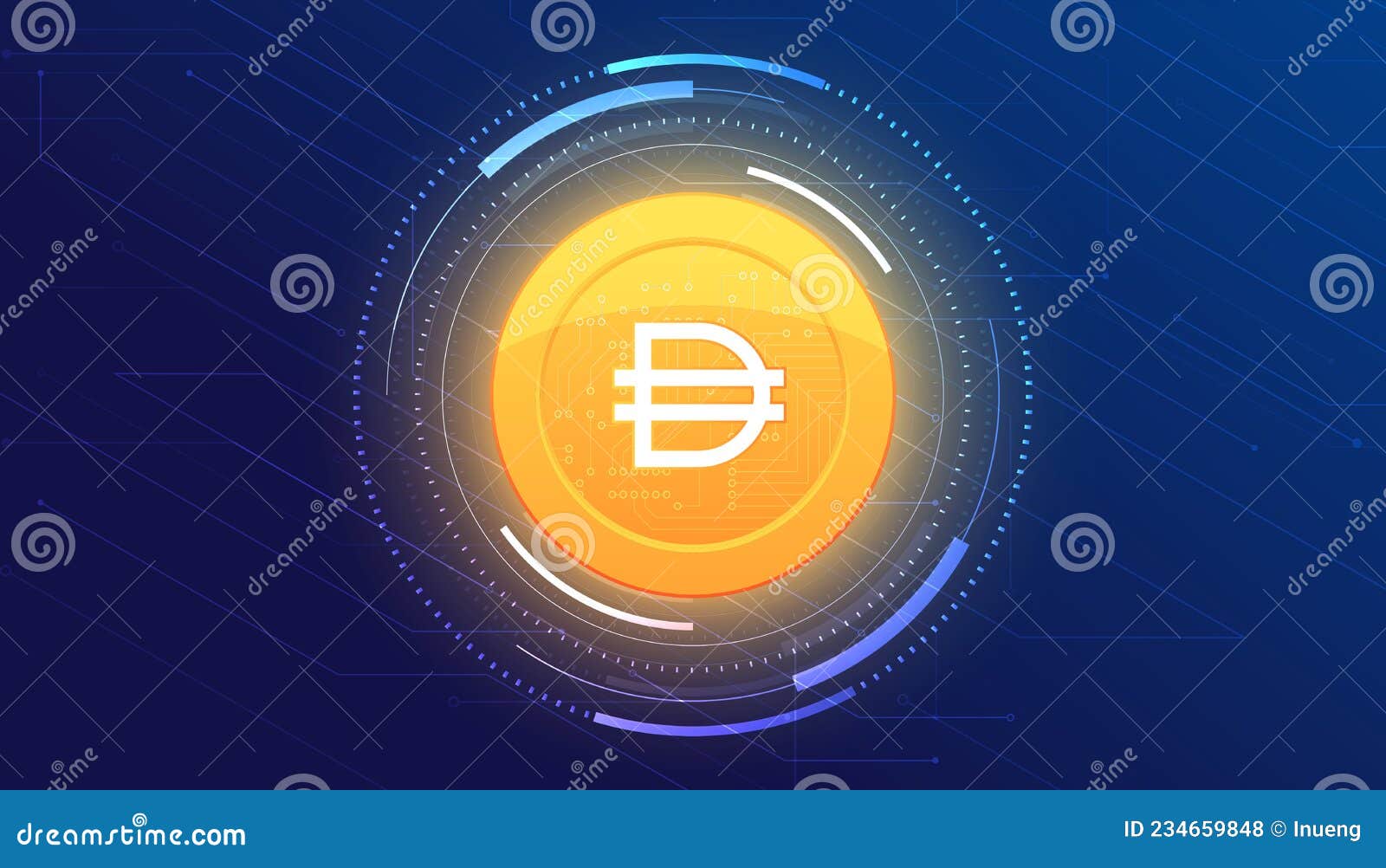 Dai Coin Banner. DAI Coin Cryptocurrency Concept Banner Background ...