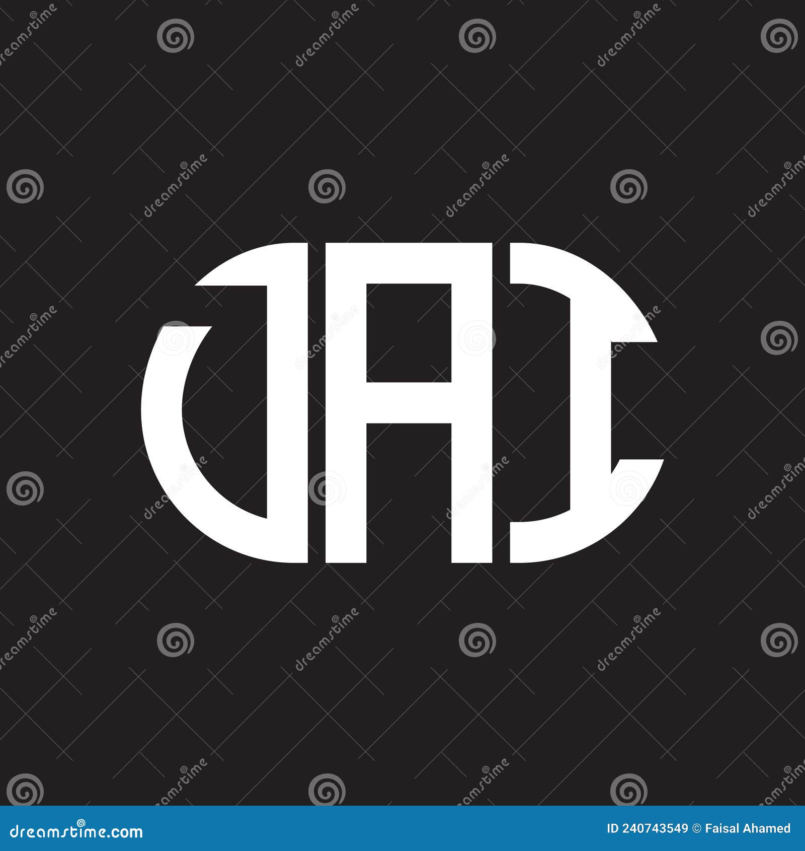 DAI Letter Logo Design On Black Background. DAI Creative Initials ...