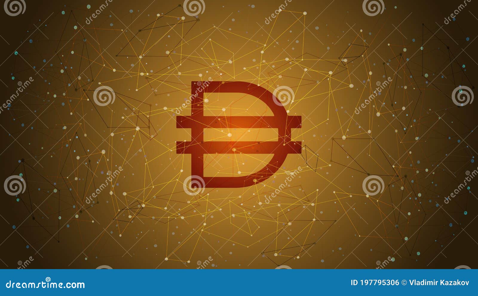 DAI Token Symbol of the DeFi Project Cryptocurrency Theme on a Blue ...