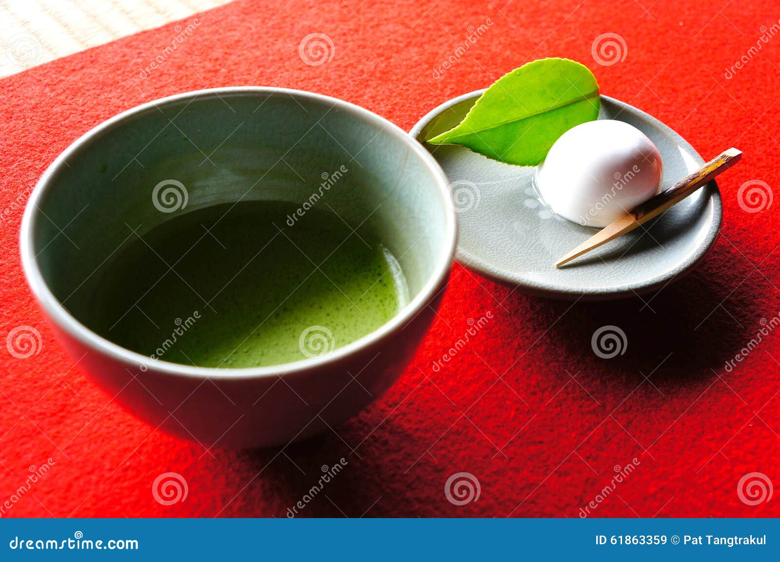 Daifuku and Matcha Green Tea Stock Image - Image of delicious, asian ...