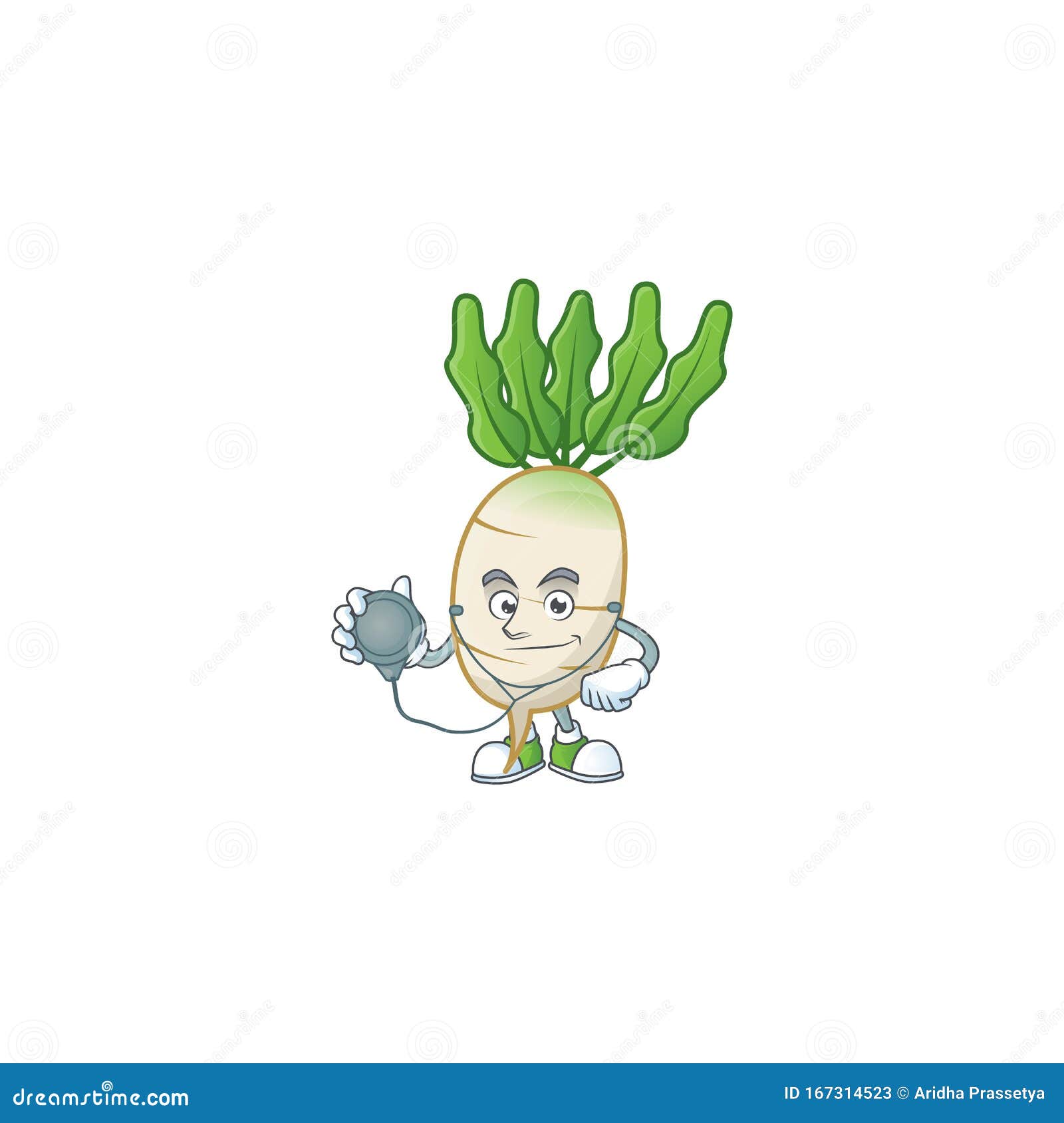 Daikon Cartoon Character Style As a Doctor with Tools Stock Vector ...