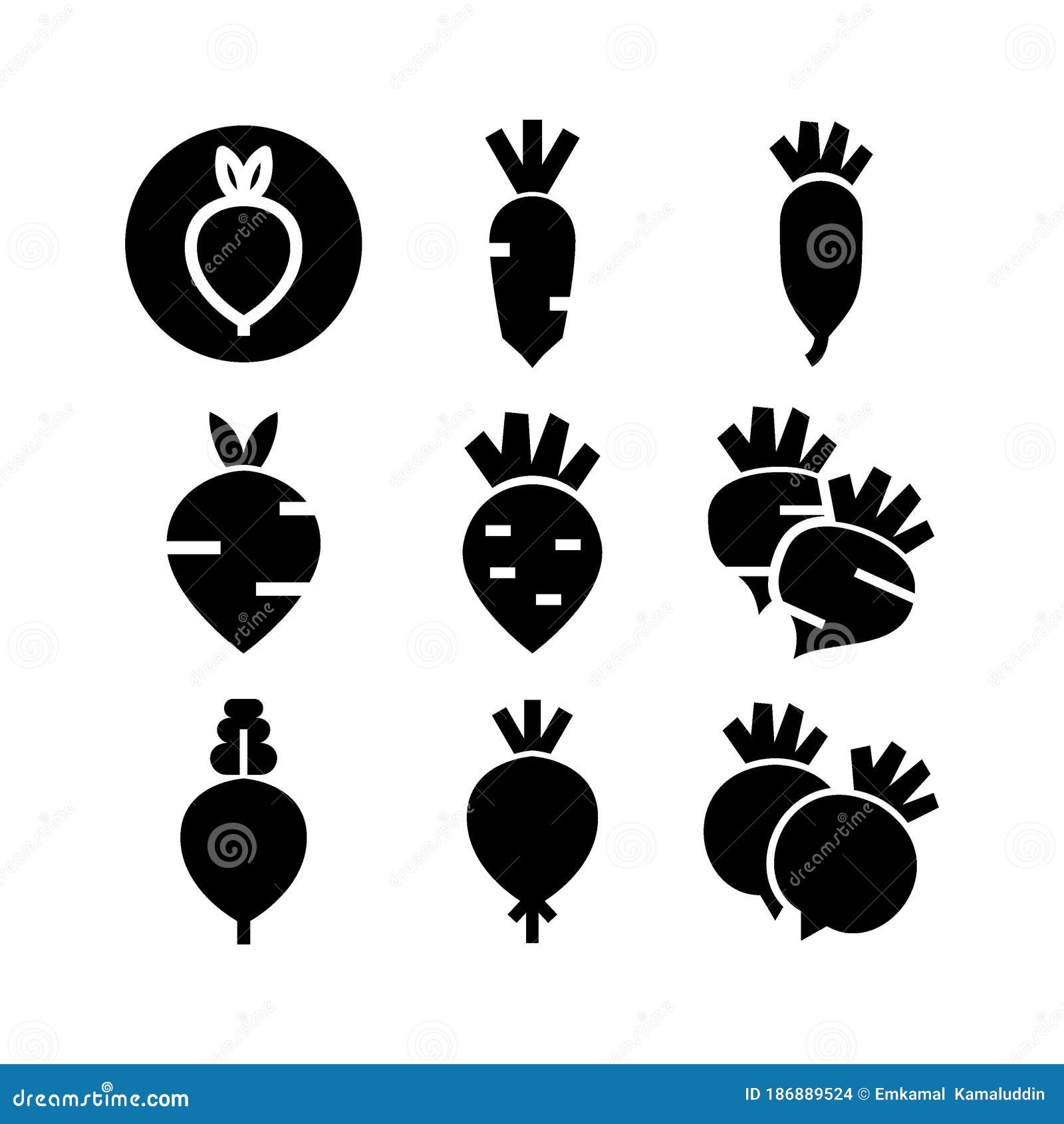 Daikon Symbol Oder Logo Isolierte Zeichensymbolvektorillustration ...