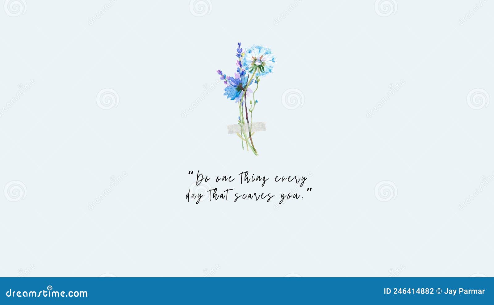 Dainty Blue Floral Desktop Background Stock Illustration - Illustration ...