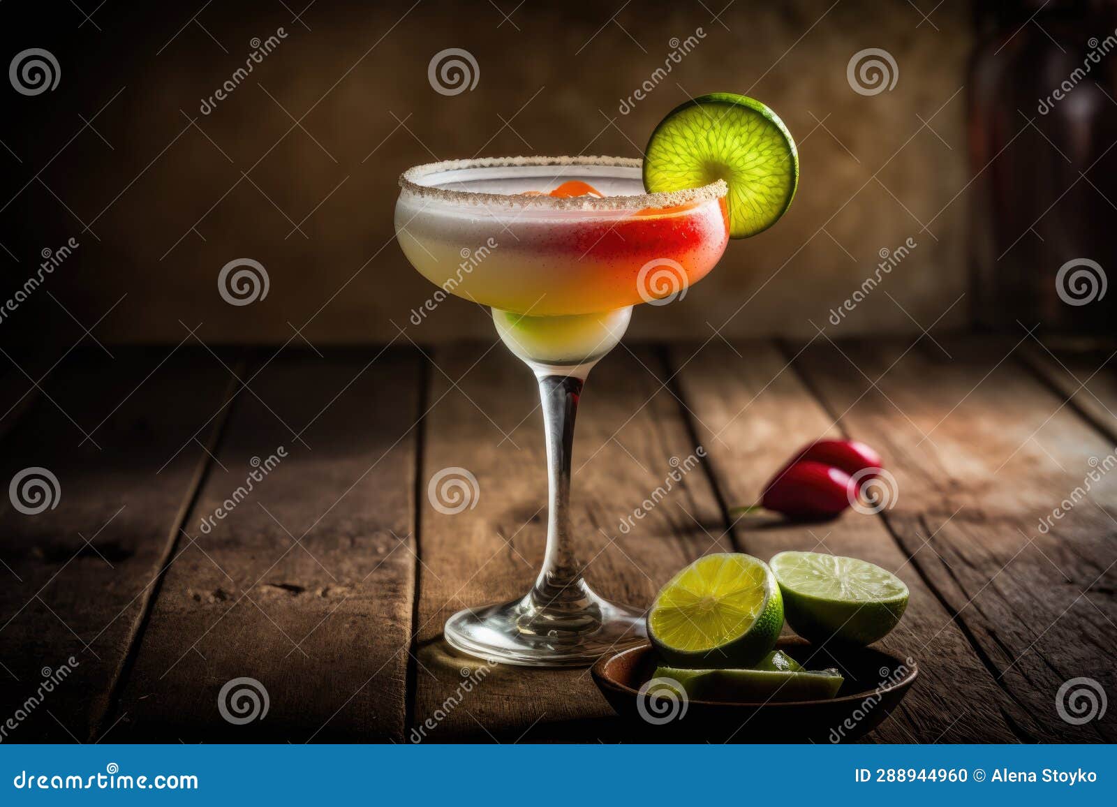 Daiquiri Cocktail. Nice Dark Background. Generative Ai Stock ...