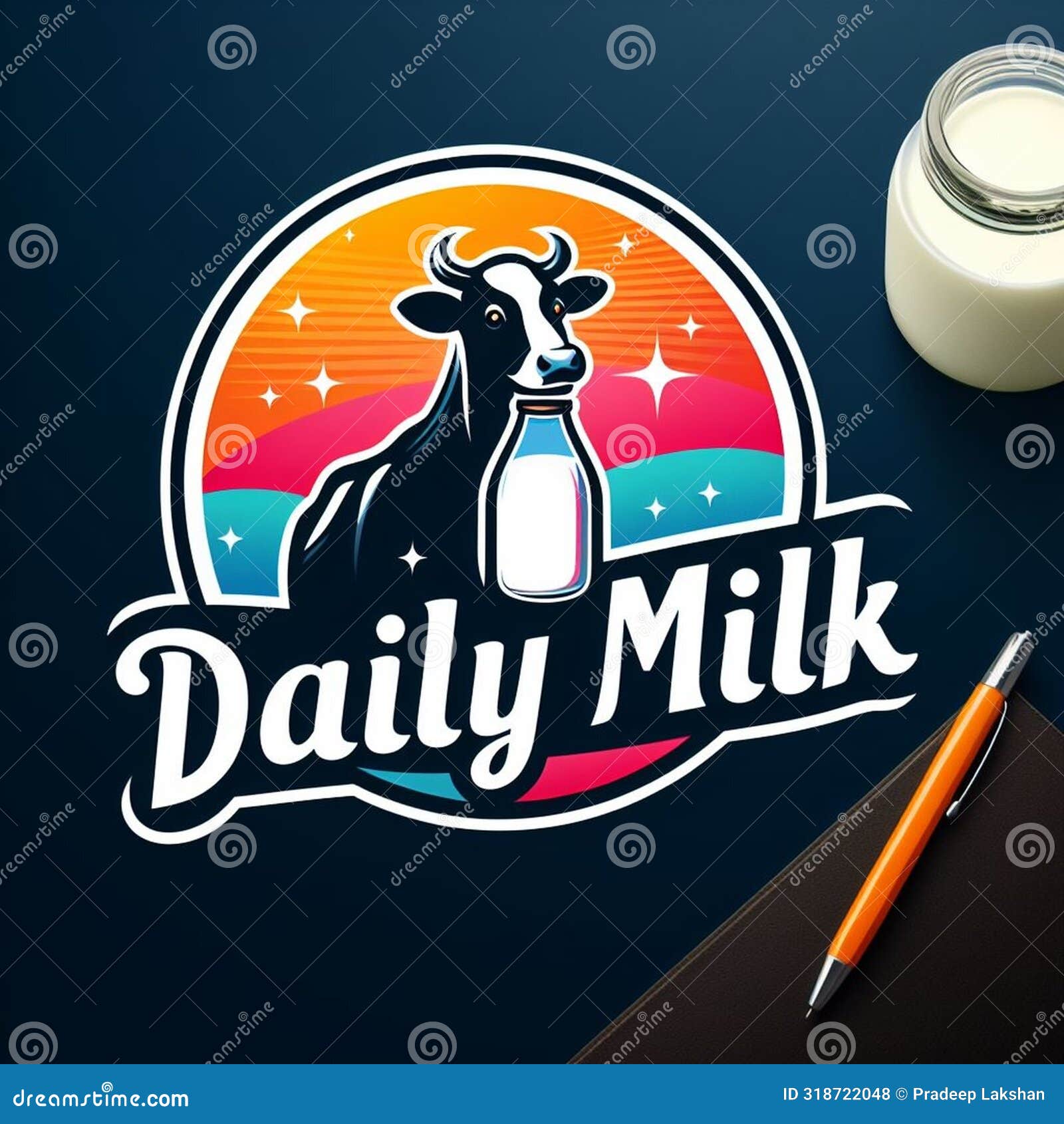 Dairy Business Logos. stock illustration. Illustration of milkbottle ...