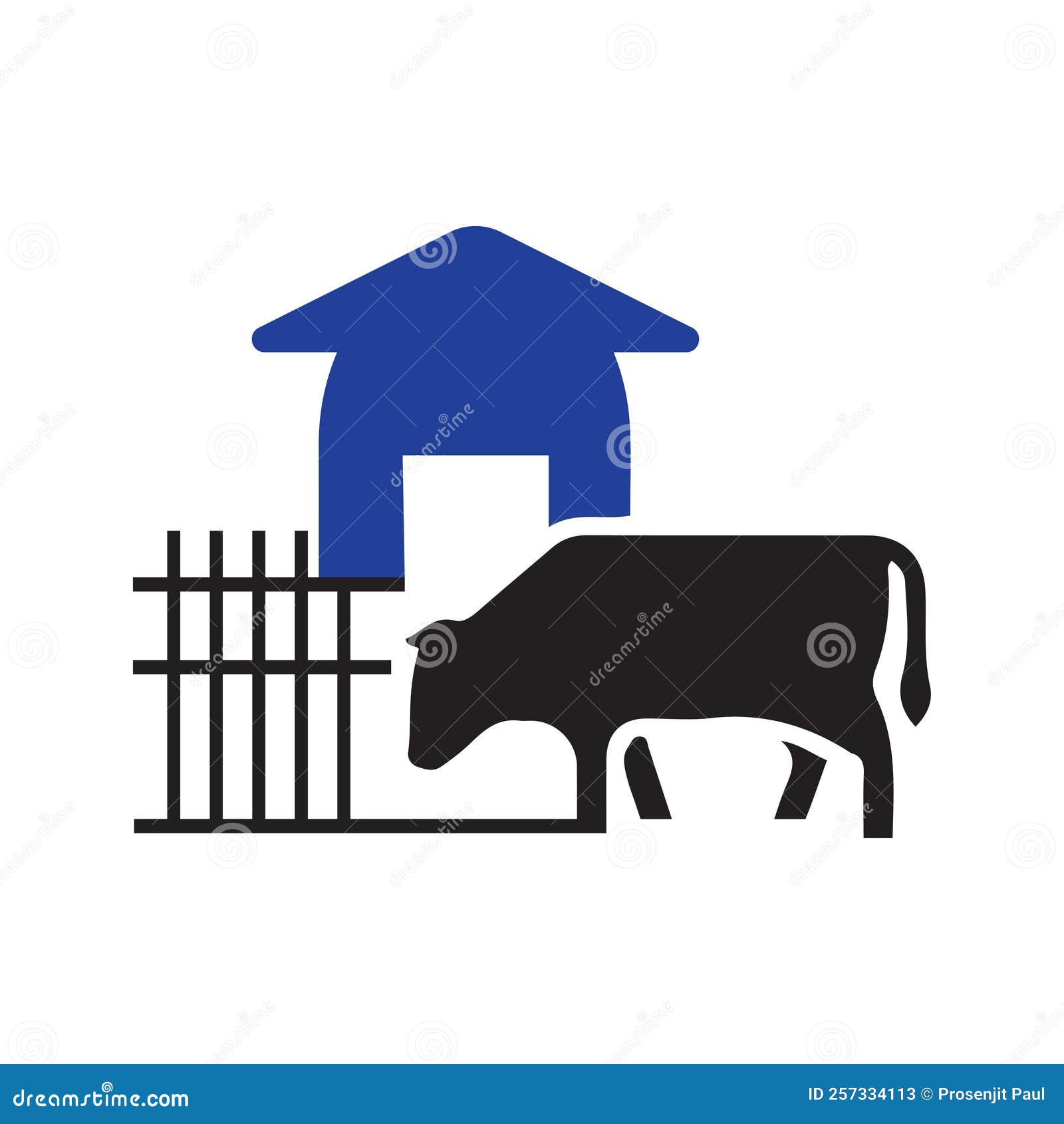 Dairy cow farm icon stock vector. Illustration of vector - 257334113
