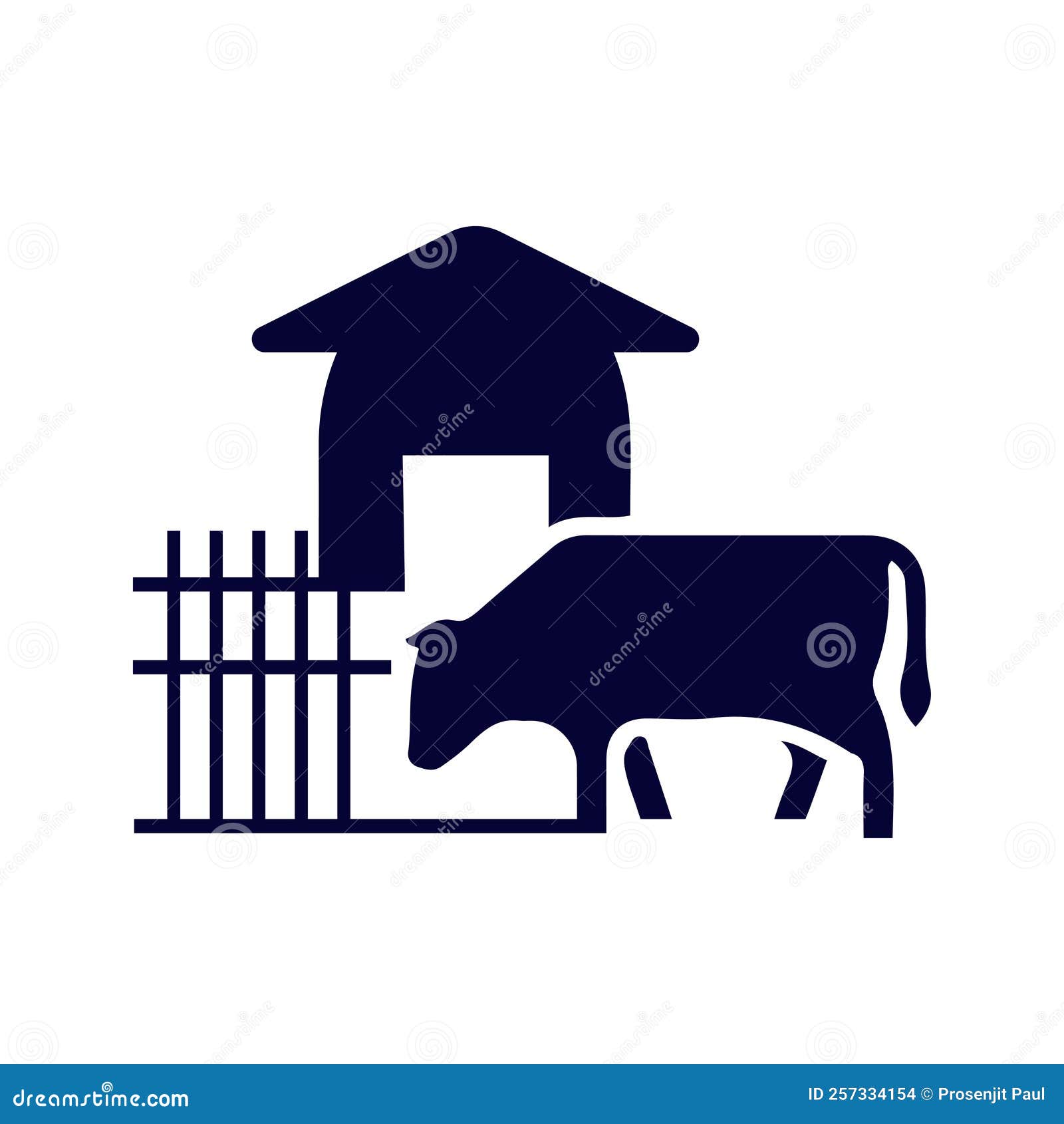 Dairy cow farm icon stock vector. Illustration of bull - 257334154