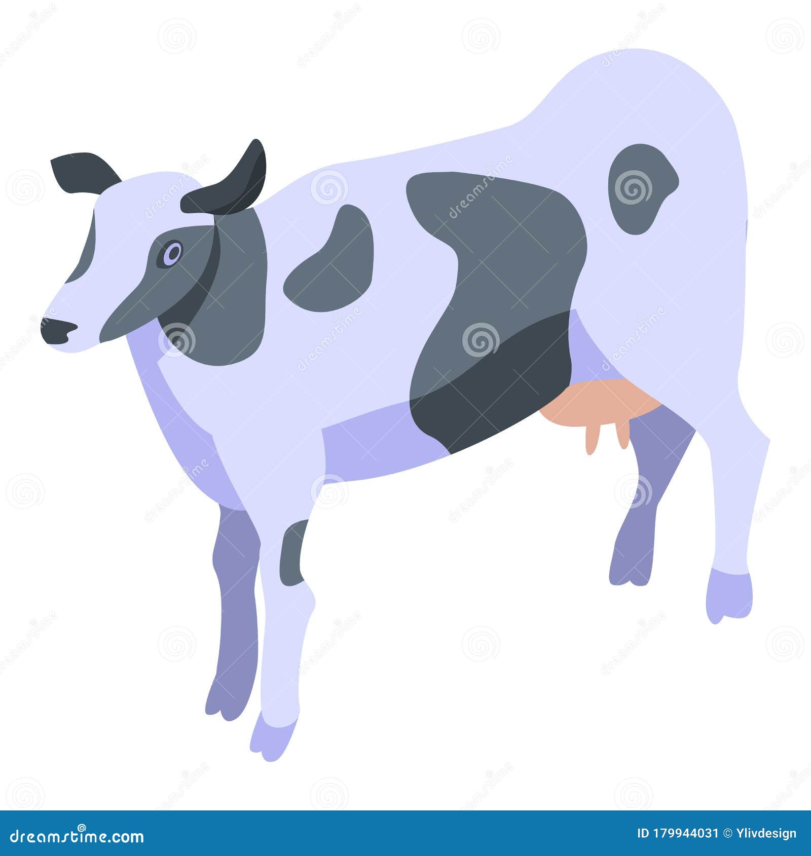 Dairy Cow Icon, Isometric Style Stock Vector - Illustration of cattle ...
