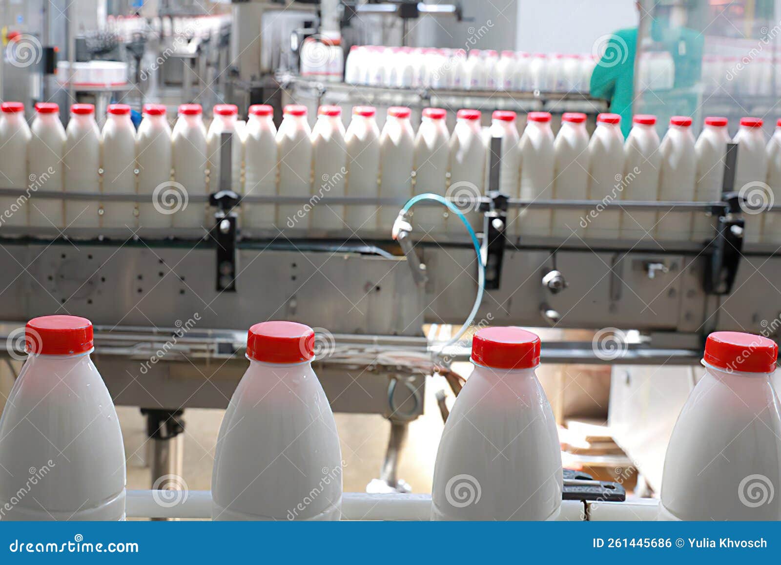 Dairy Factory. Milk Line Production. Stock Photo - Image of milk ...