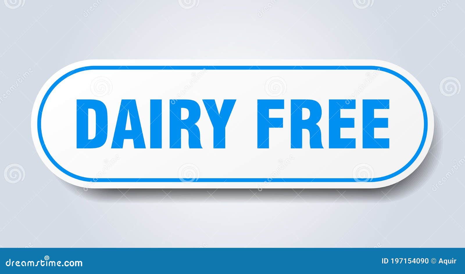 Dairy Free Sign. Rounded Isolated Button. White Sticker Stock Vector ...