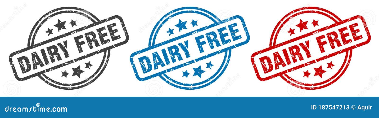 Dairy Free Stamp. Dairy Free Round Isolated Sign Stock Vector ...