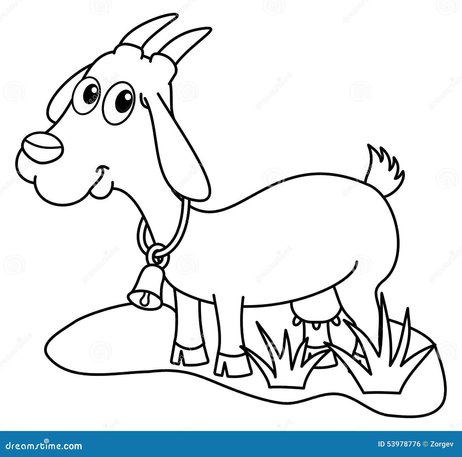 A Dairy Goat In A Field For Coloring Stock Illustration | CartoonDealer ...