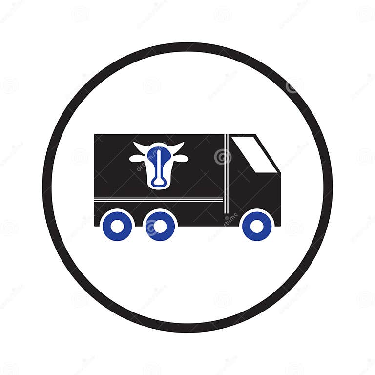Dairy Milk Delivery Van Icon Stock Vector - Illustration of truck, farm ...