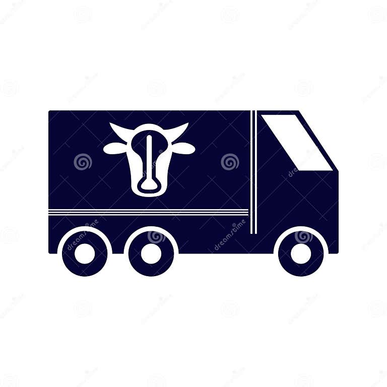 Dairy Milk Delivery Van Icon Stock Vector - Illustration of vector ...