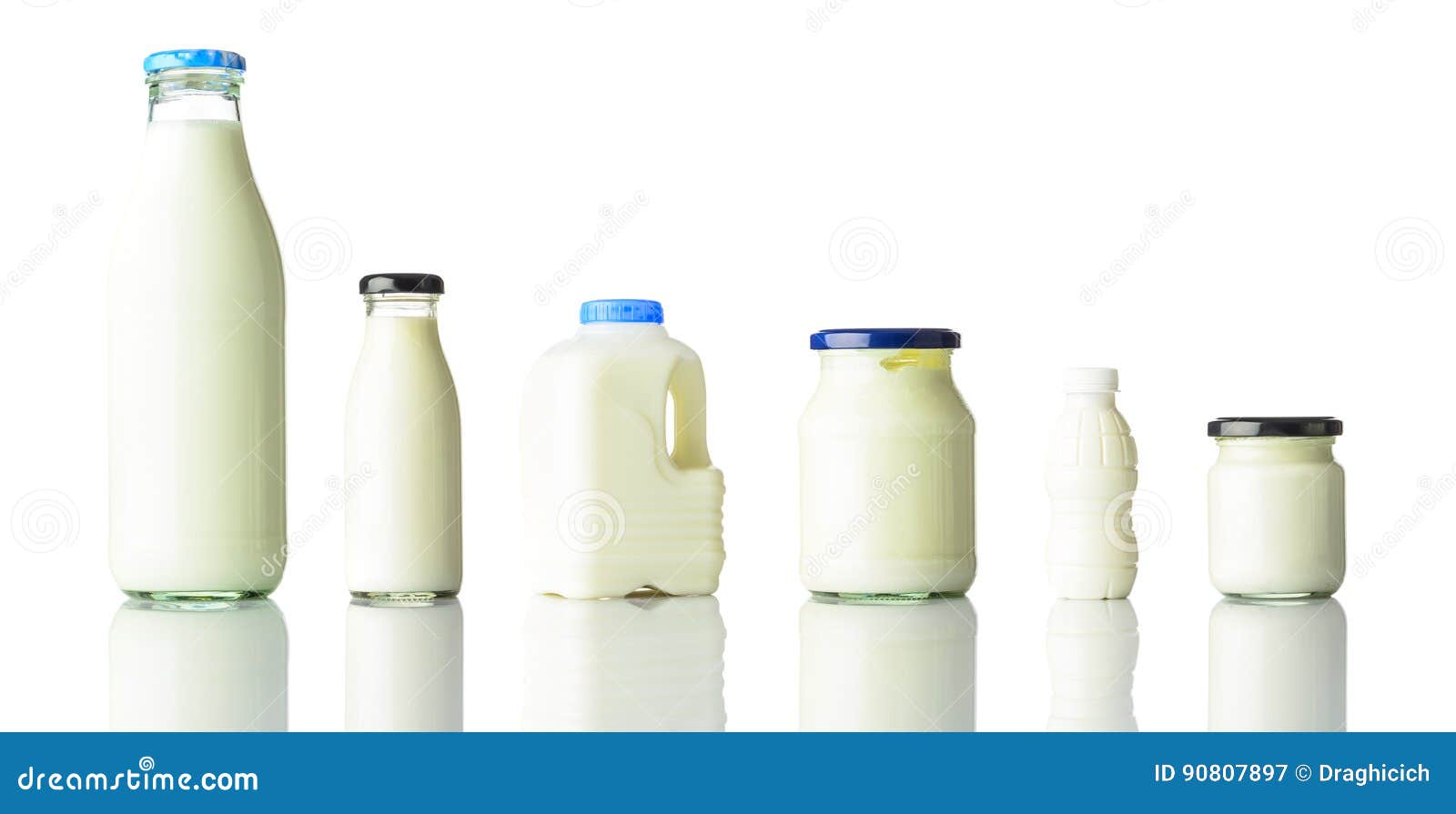Dairy Milk Products Isolated on White Background Stock Image - Image of ...