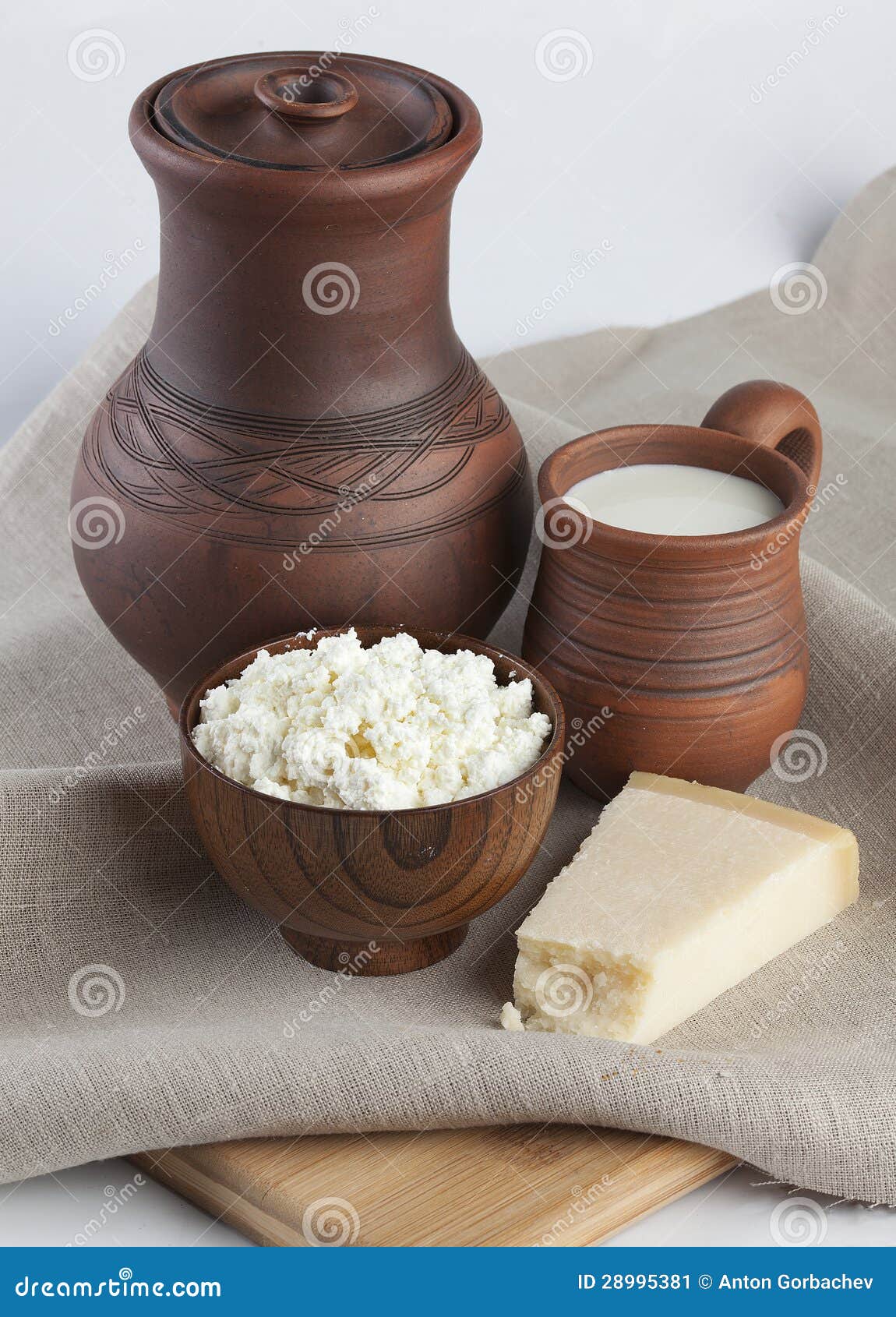Dairy produce stock image. Image of piece, cottage, milk - 28995381