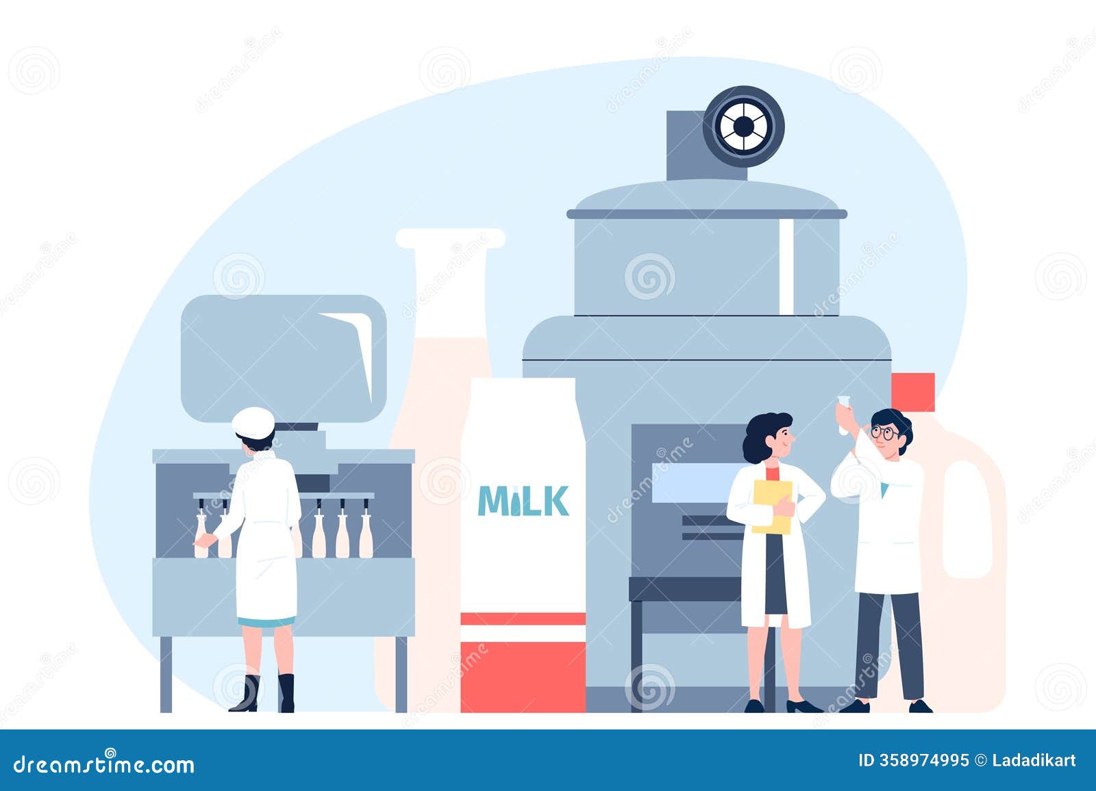 Dairy Products Factory. Milk Tasting, Scientist or Factory Worker ...