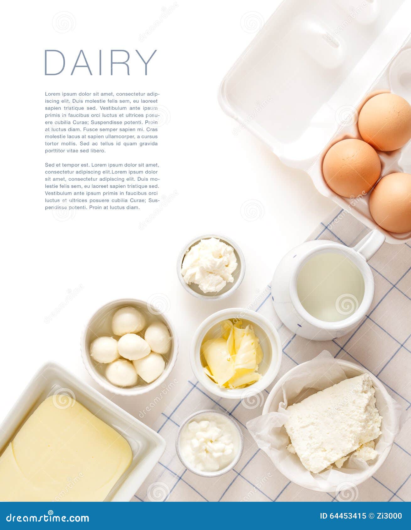 Dairy Products on a White Table Stock Image - Image of cream, healthy ...