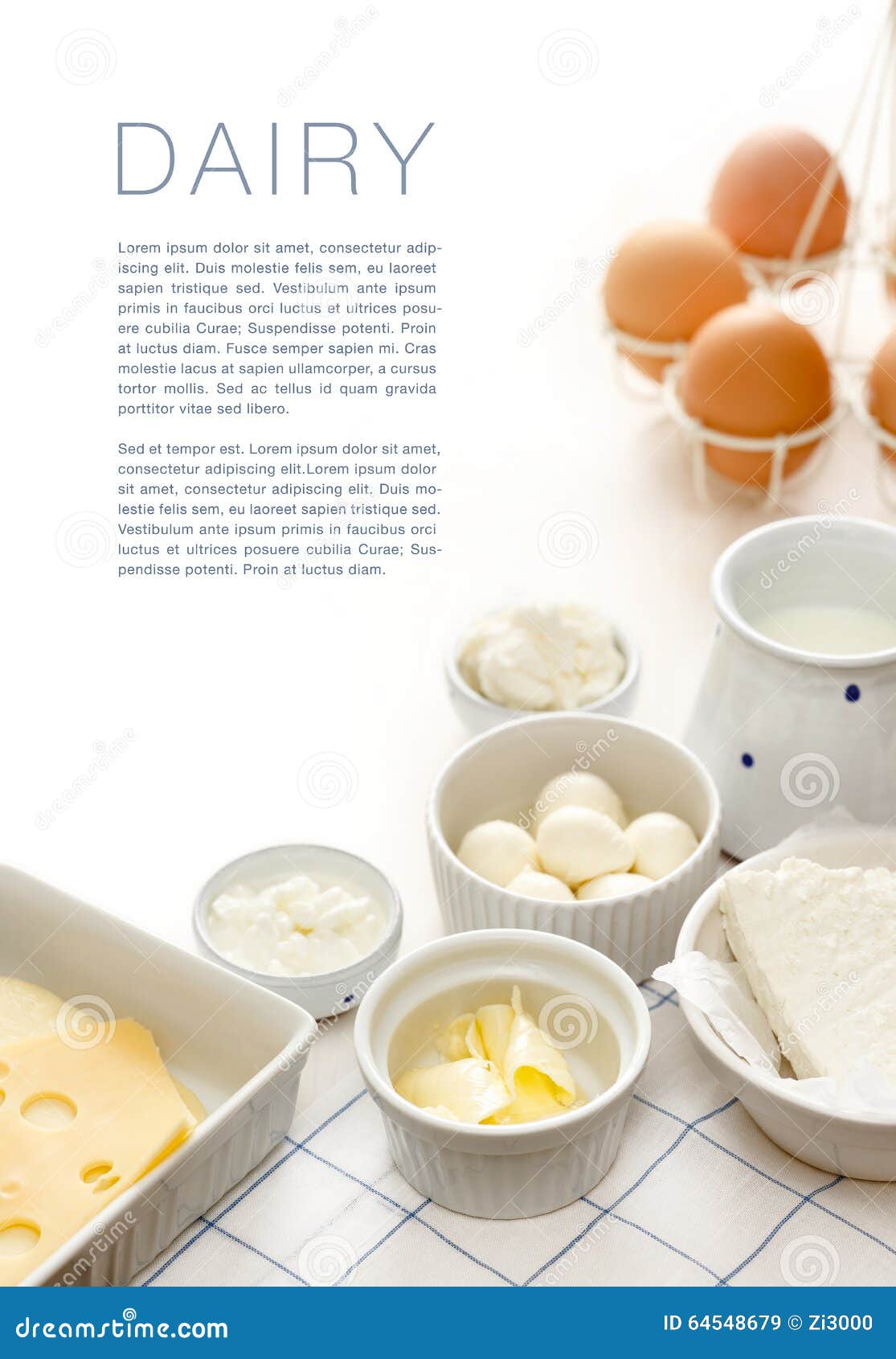 Dairy Products on a White Table Stock Image - Image of minerals ...