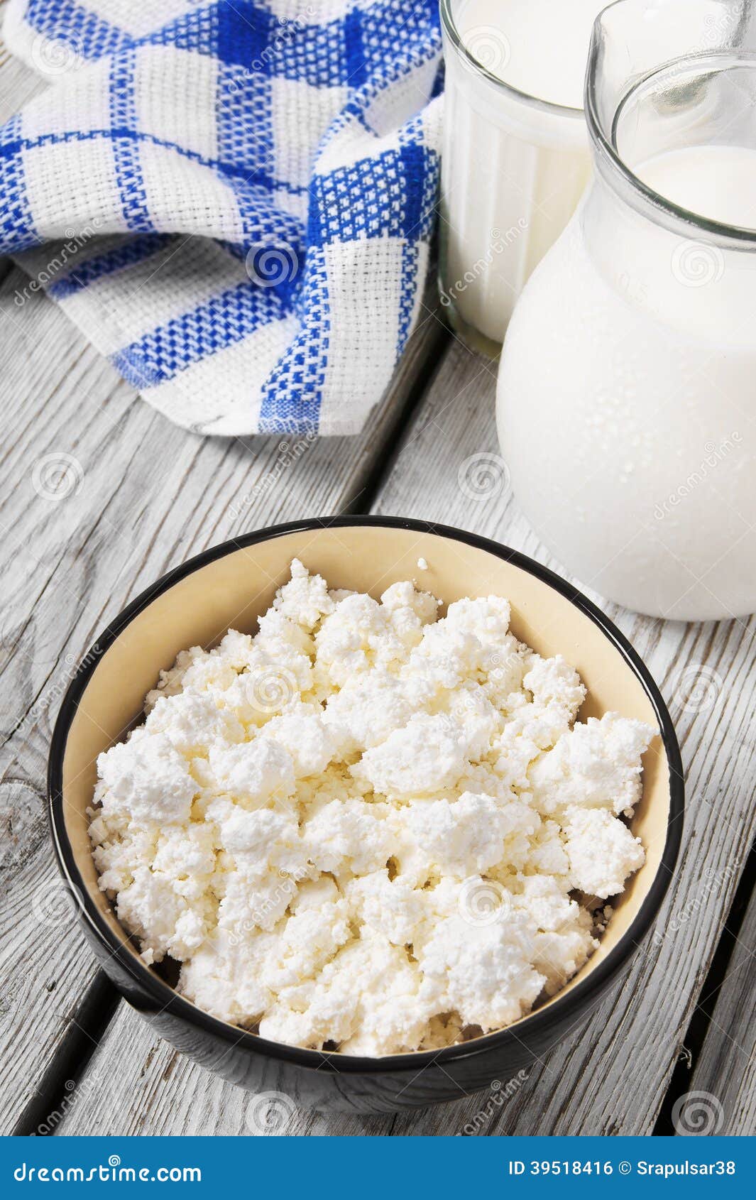 Dairy Products on Wooden Background. Stock Photo - Image of healthy ...