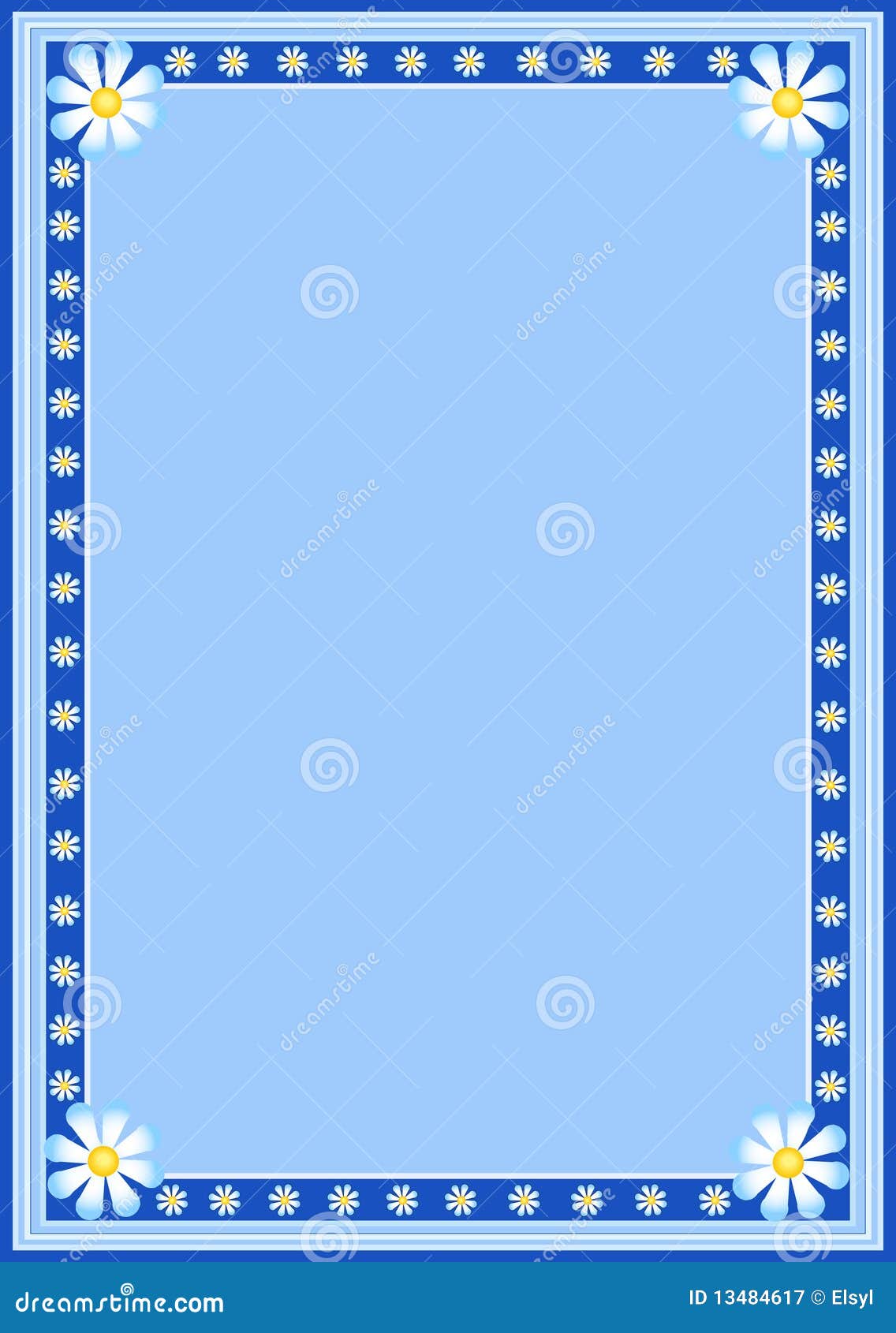 Daisies border frame stock vector. Illustration of backdrop - 13484617