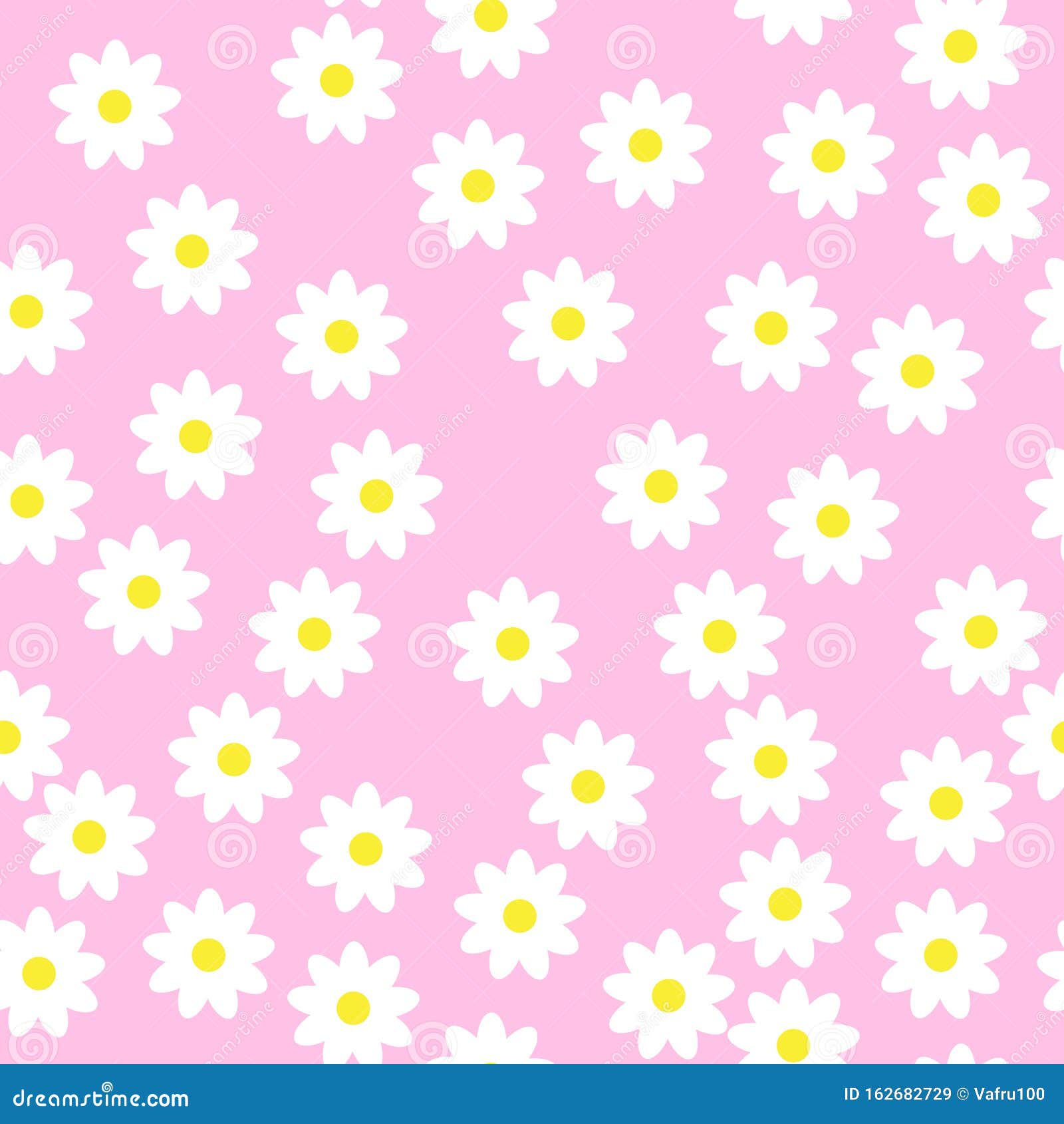 Daisies On A Pink Background Stock Illustration Illustration Of