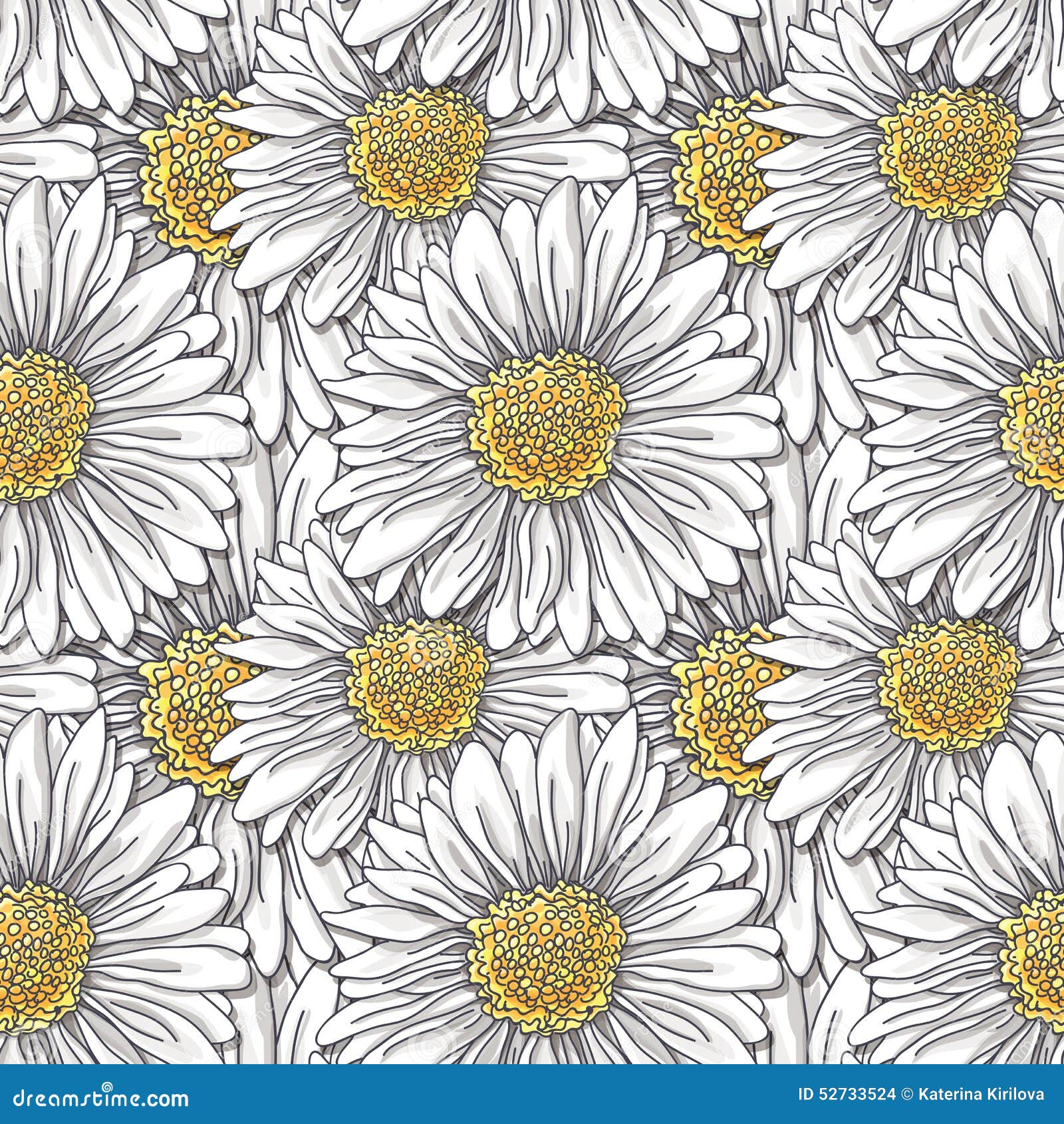 Daisies stock illustration. Illustration of ornament - 52733524