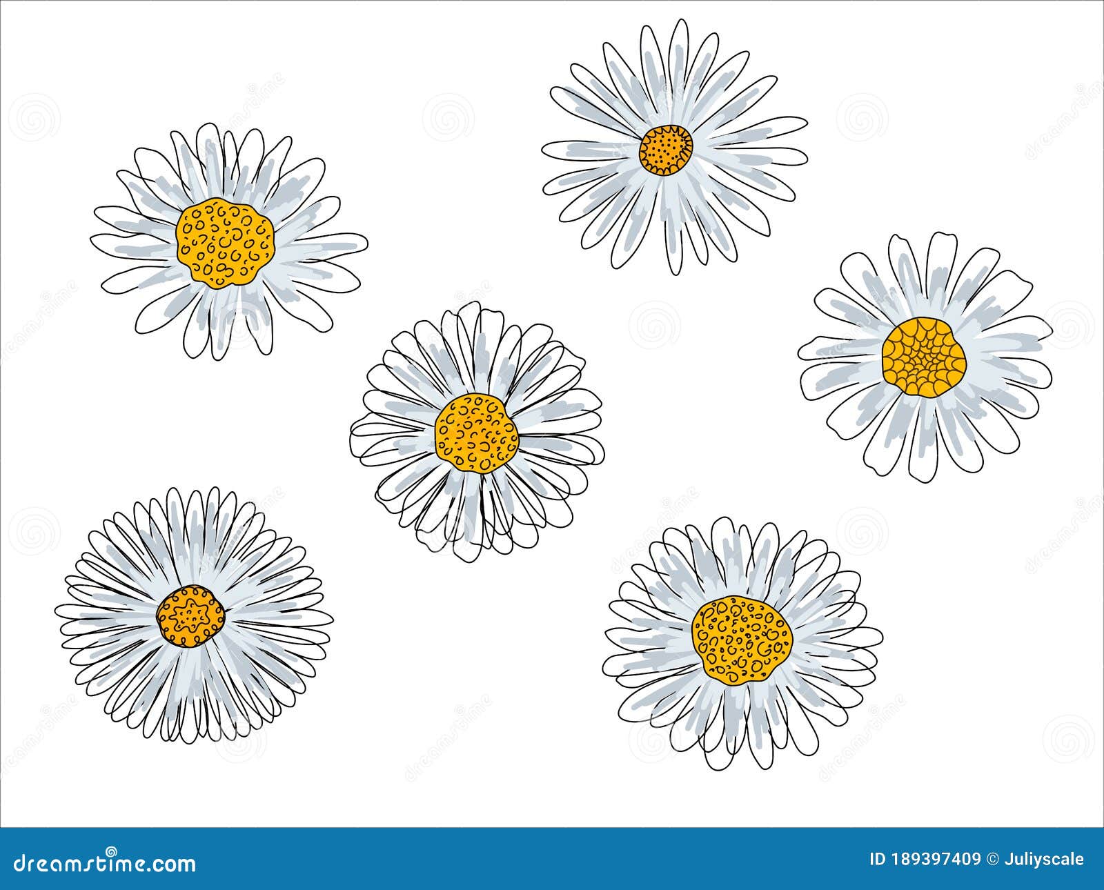 Daisies Solid Line Drawing. Seamless Texture. Abstract Minimal Daisy ...