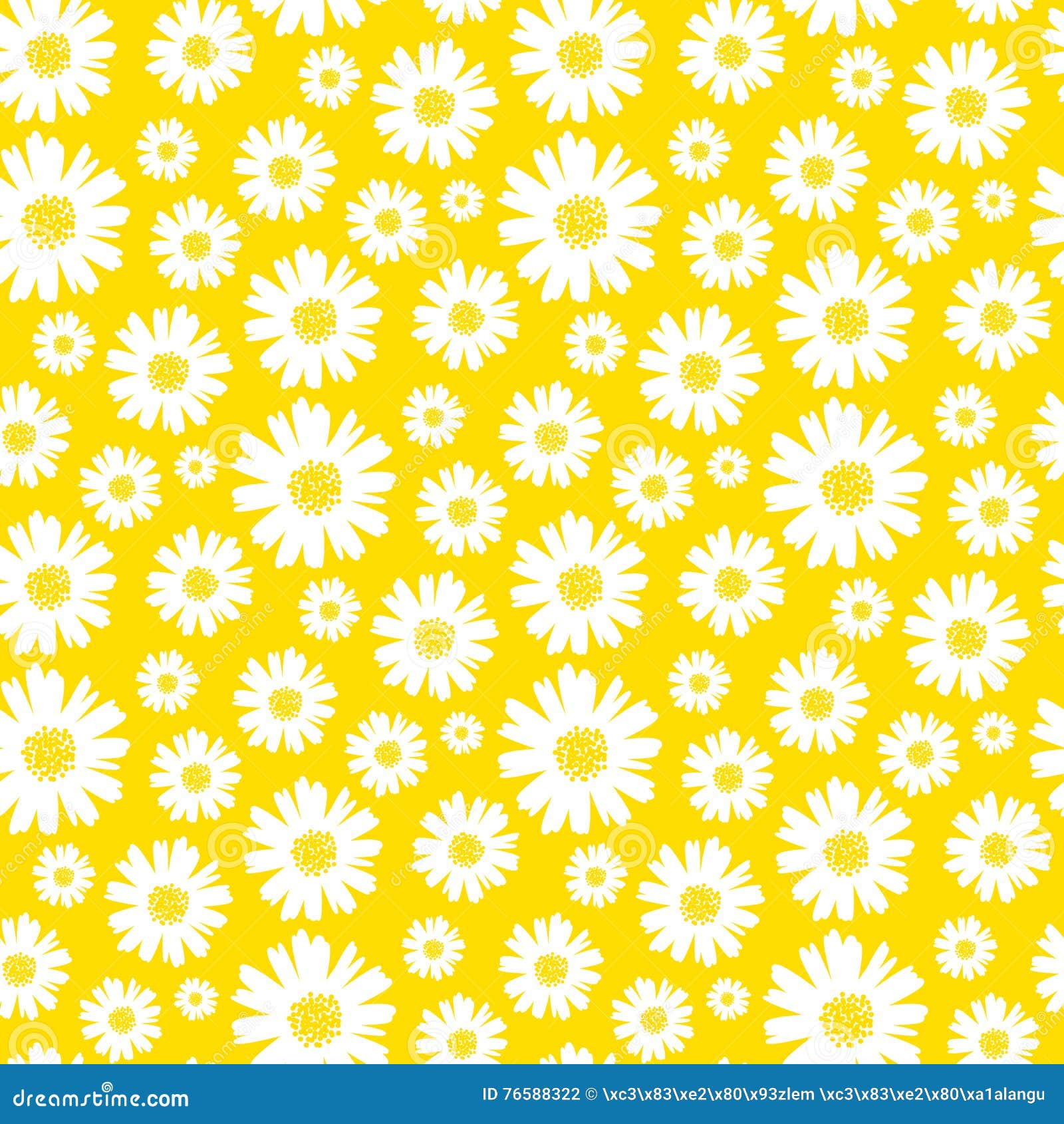 Seamless Daisy Background and Pattern Vector Illustration Stock Vector ...
