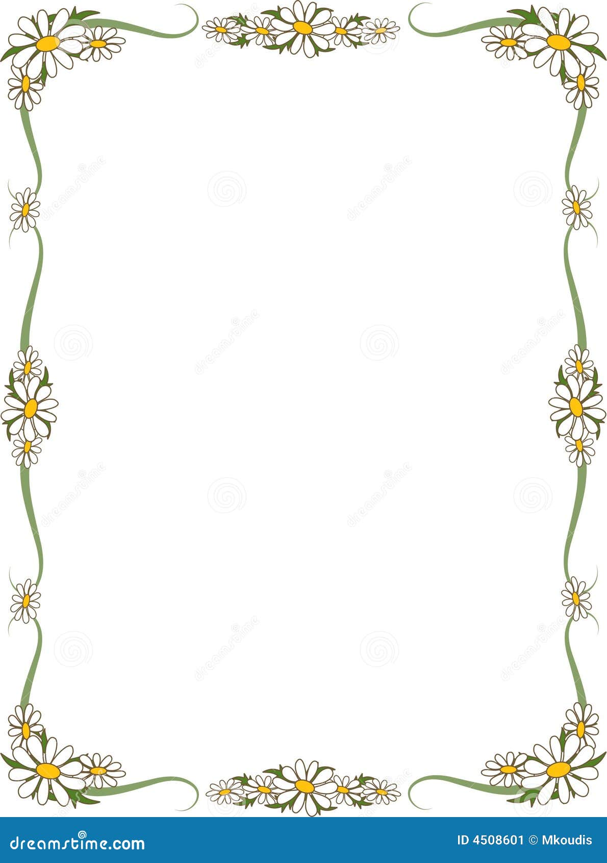 Daisy Border stock vector. Illustration of border, blossom - 4508601
