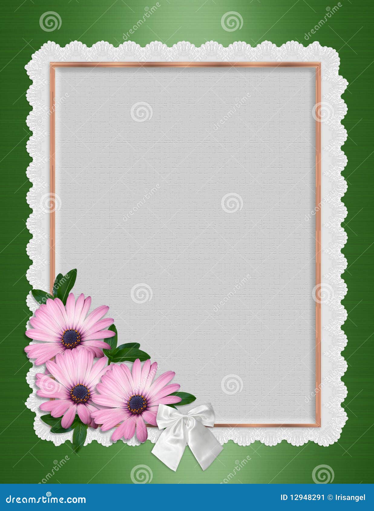 Daisy Border Wedding Invitation Stock Illustration - Illustration of ...
