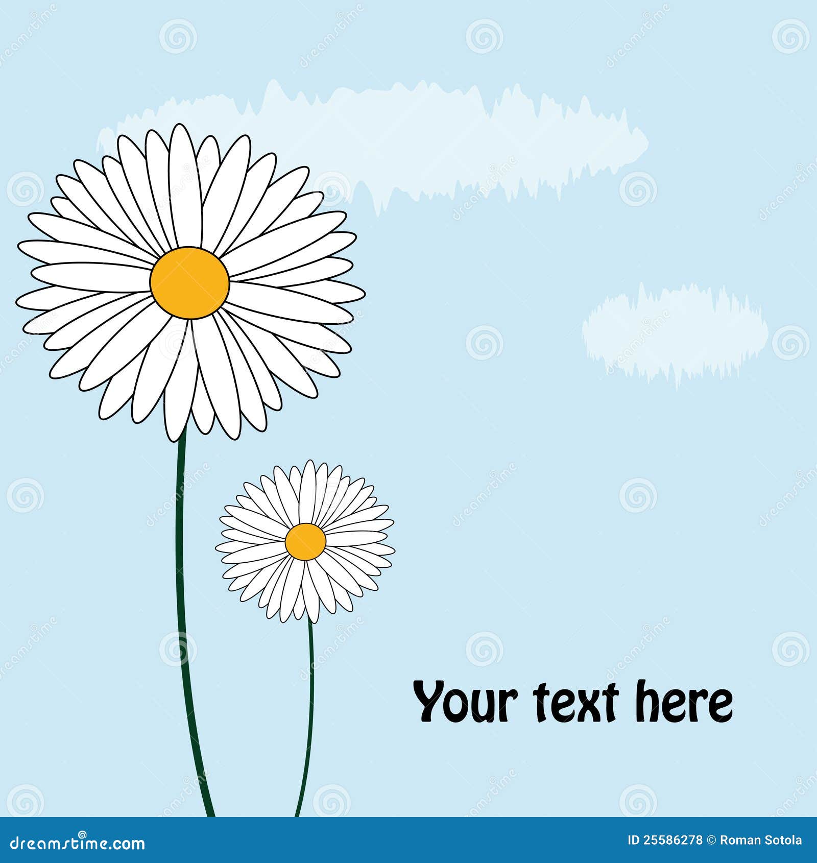 Daisy card stock vector. Illustration of gift, plant - 25586278