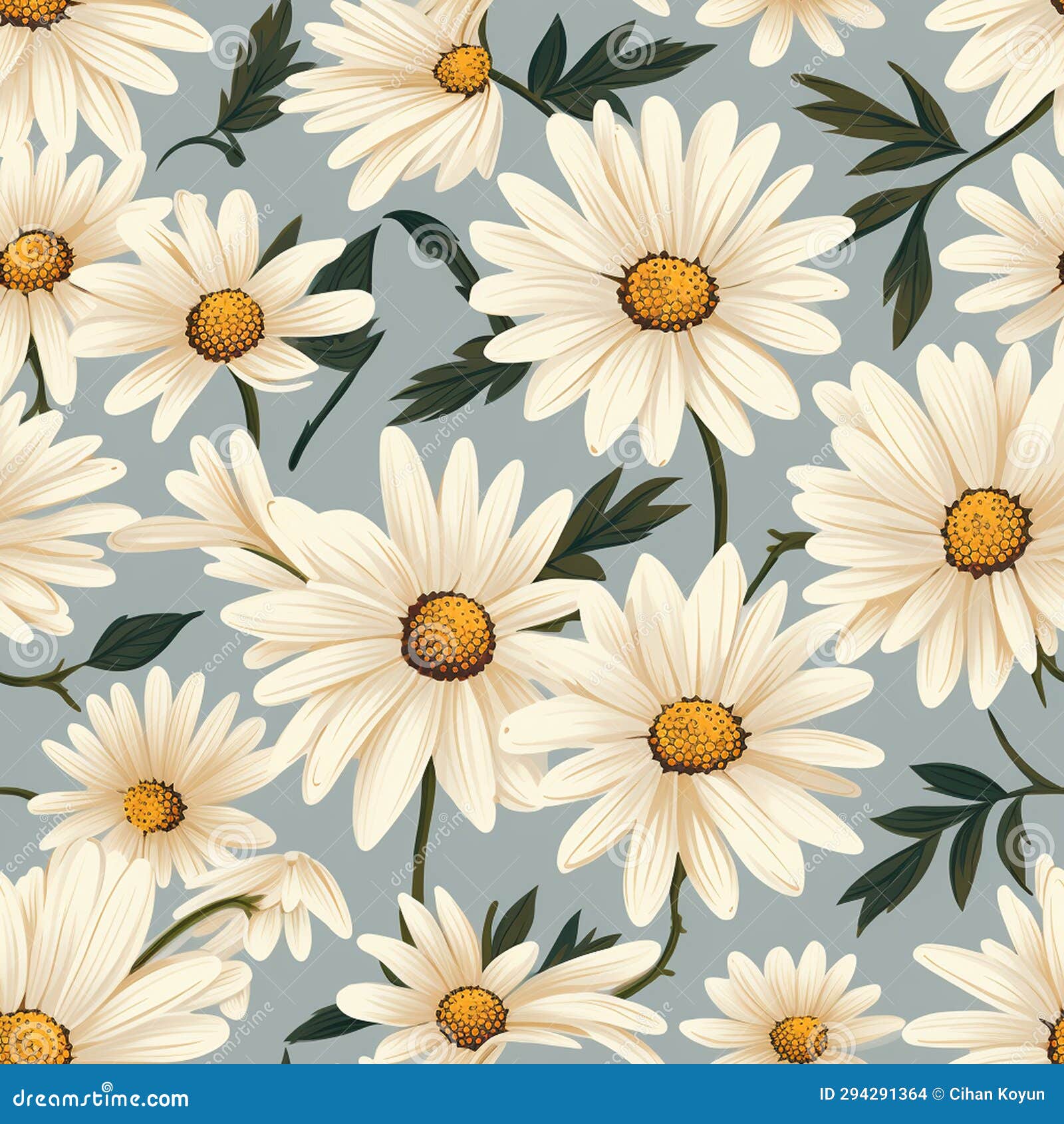 Daisy Cascade Floral Pattern Magic Stock Illustration - Illustration of ...