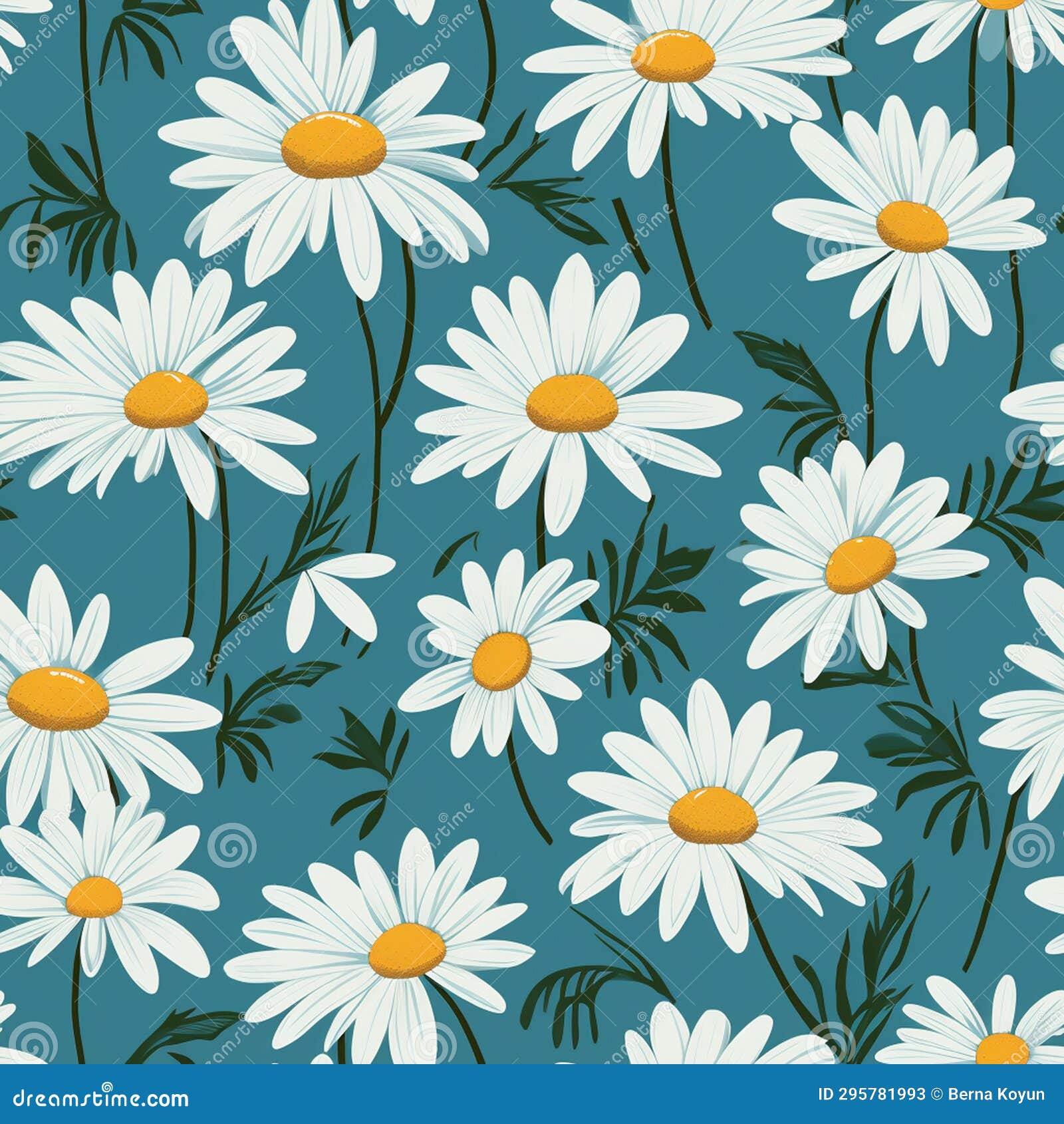 Daisy Cascade Floral Pattern Magic Stock Illustration - Illustration of ...