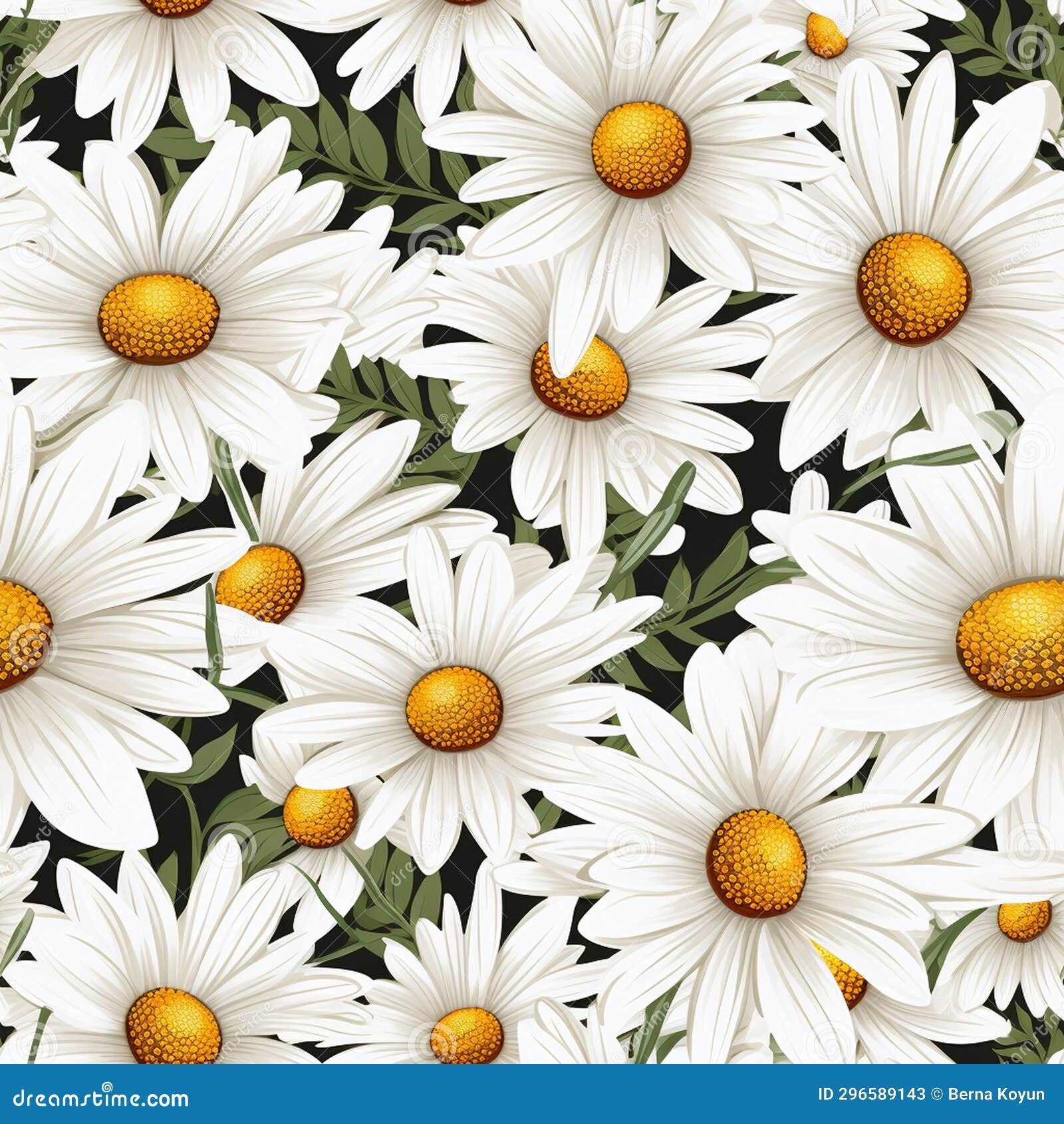 Daisy Dance Floral Pattern stock illustration. Illustration of element ...