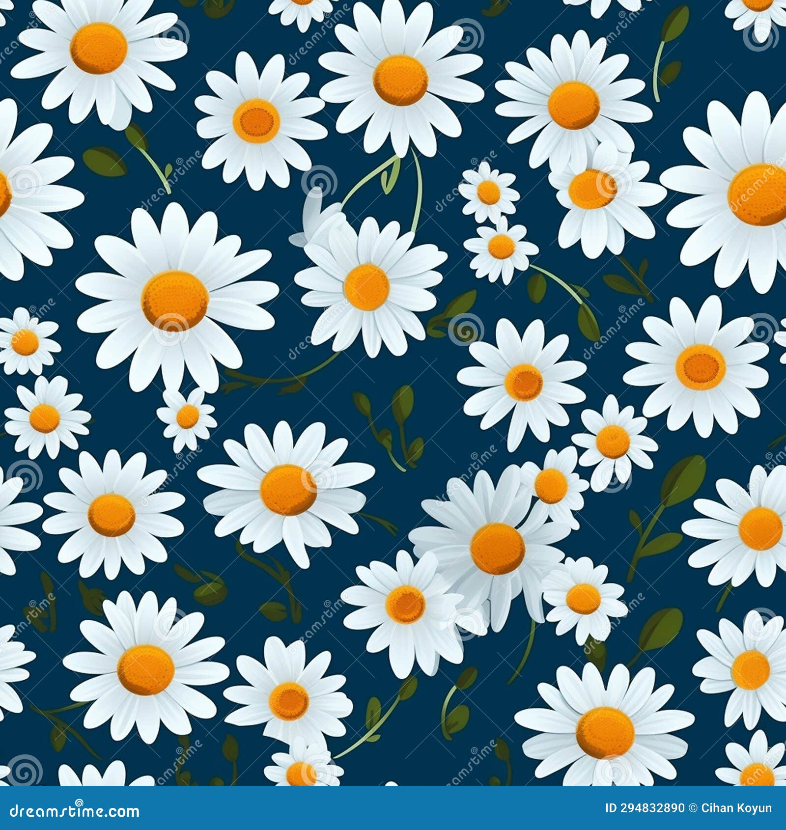 Daisy Dance Seamless Beauty Stock Illustration - Illustration of ...