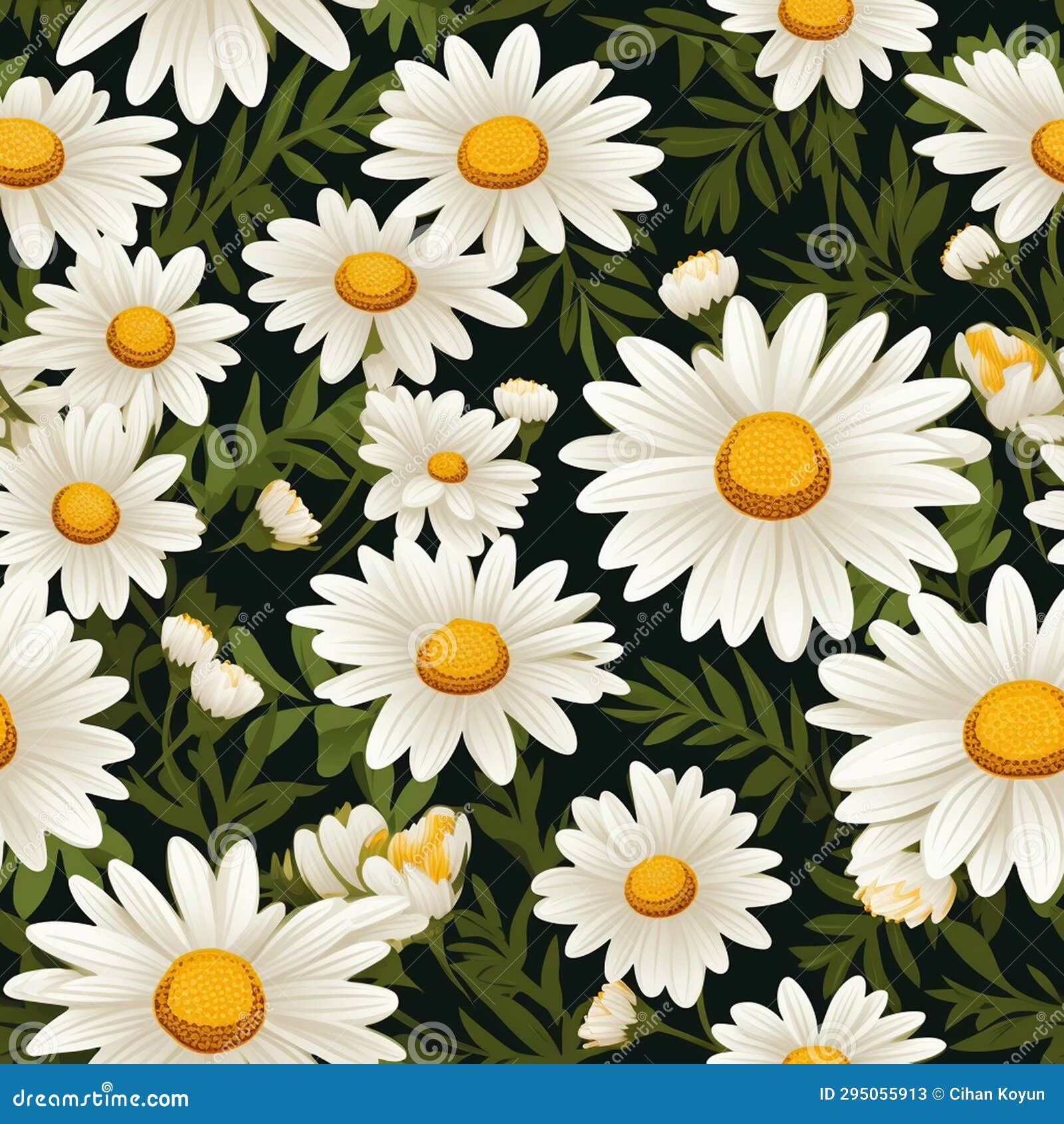 Daisy Dance Seamless Beauty Stock Illustration - Illustration of nature ...