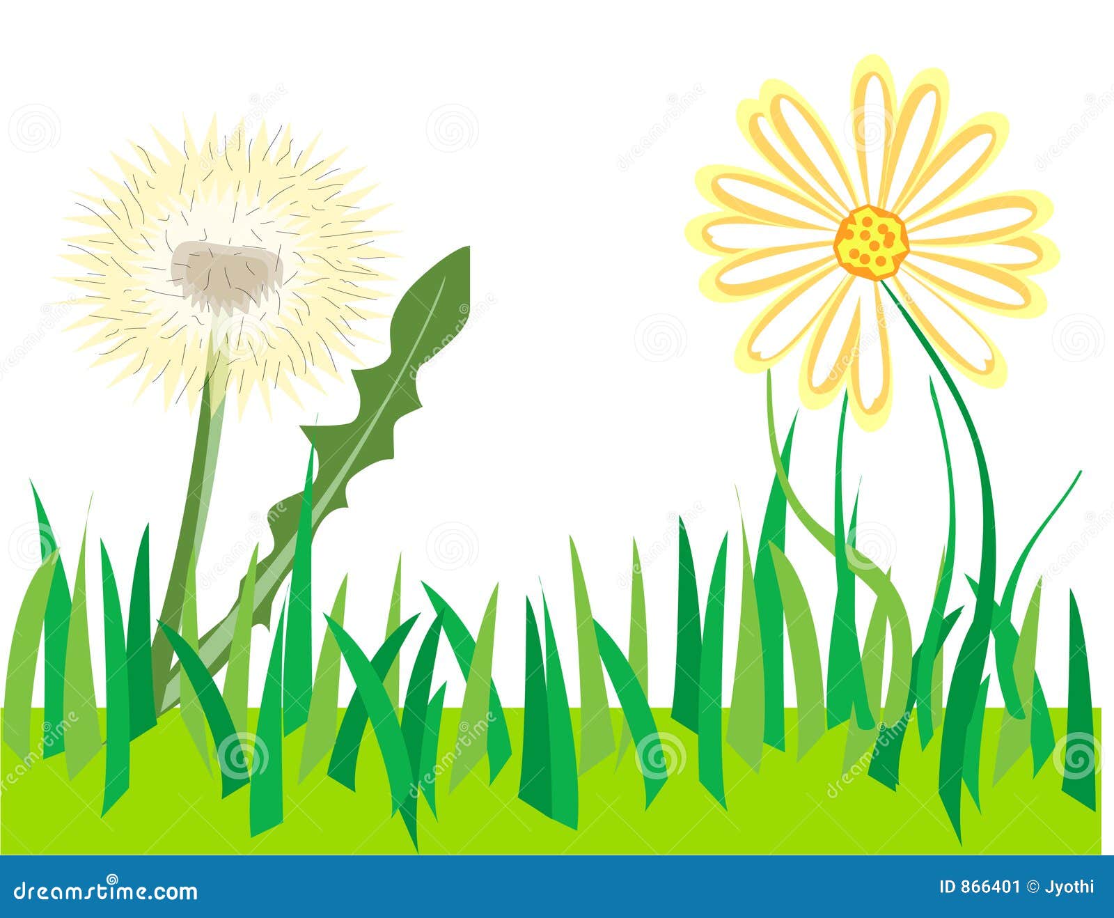 Daisy and dandelion stock illustration. Illustration of park - 866401